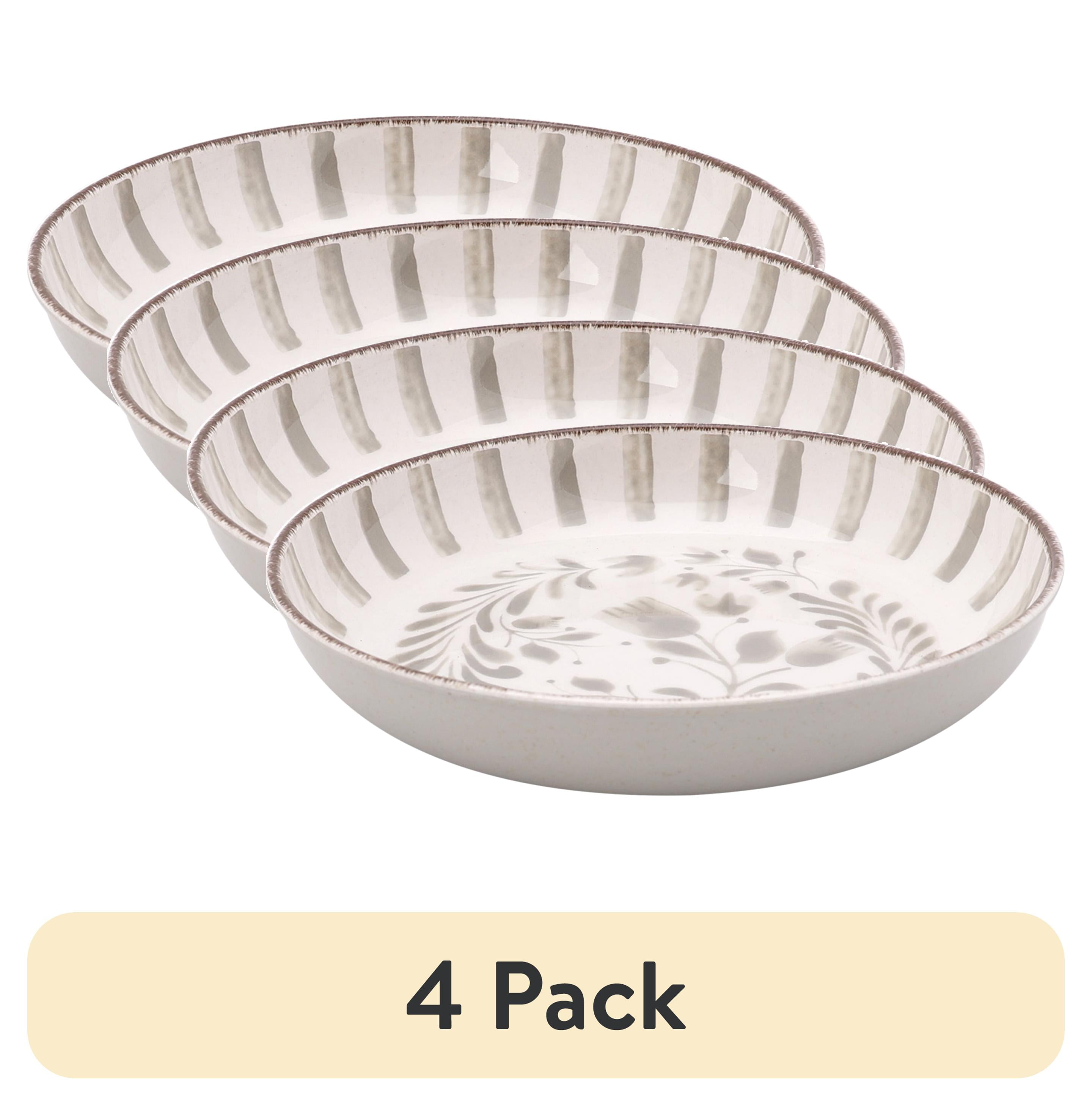 (4 pack) Better Homes & Gardens Bamboo Melamine Dinner Bowl, Grey ...
