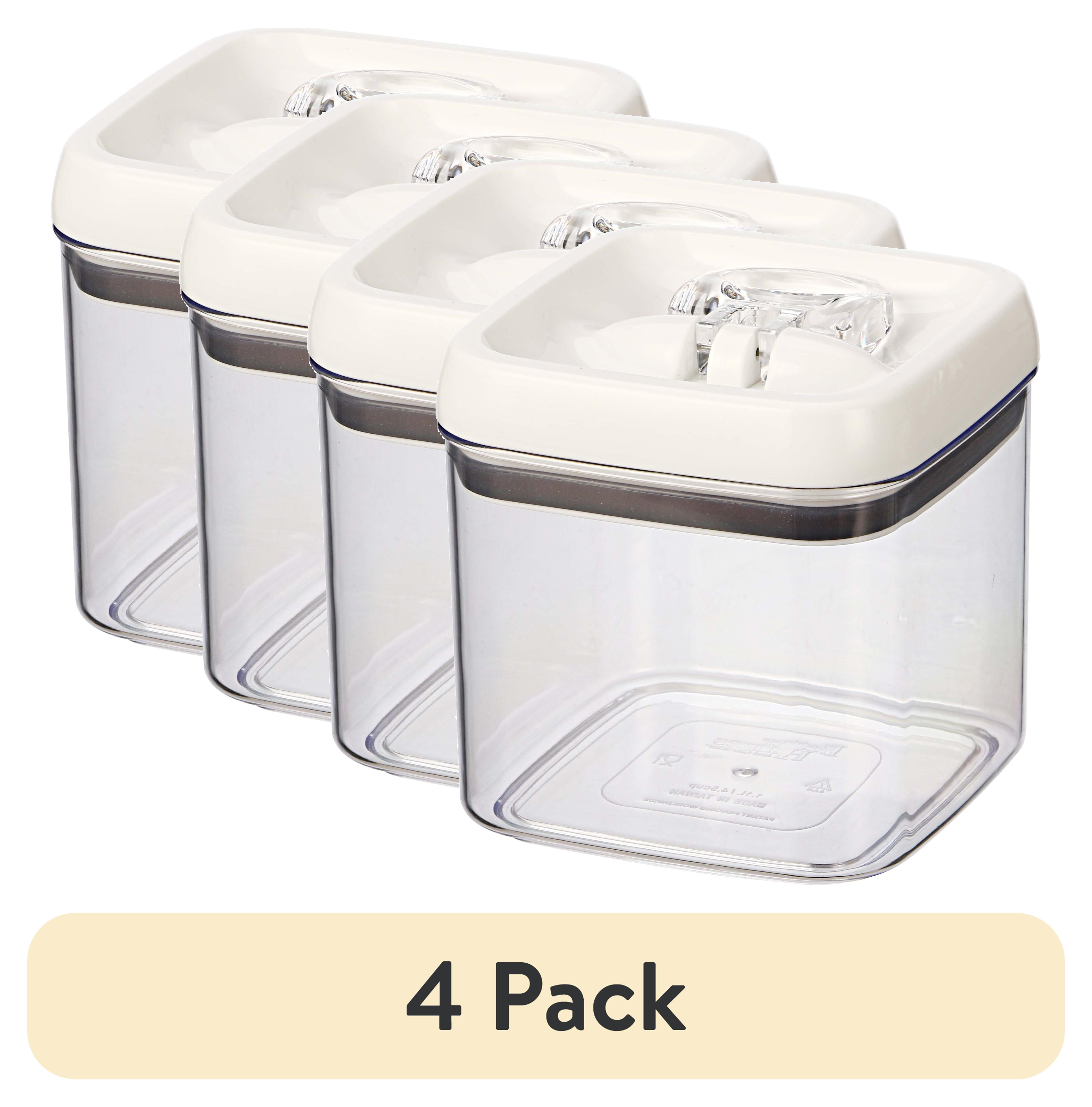 (4 pack) Better Homes & Gardens Canister - 4.5 Cup Flip-Tite® Square ...