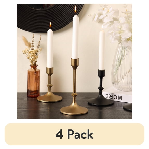 Free Shipping! Better Homes & Gardens 4 Pack 7.8in Gold Cast Iron Taper ...