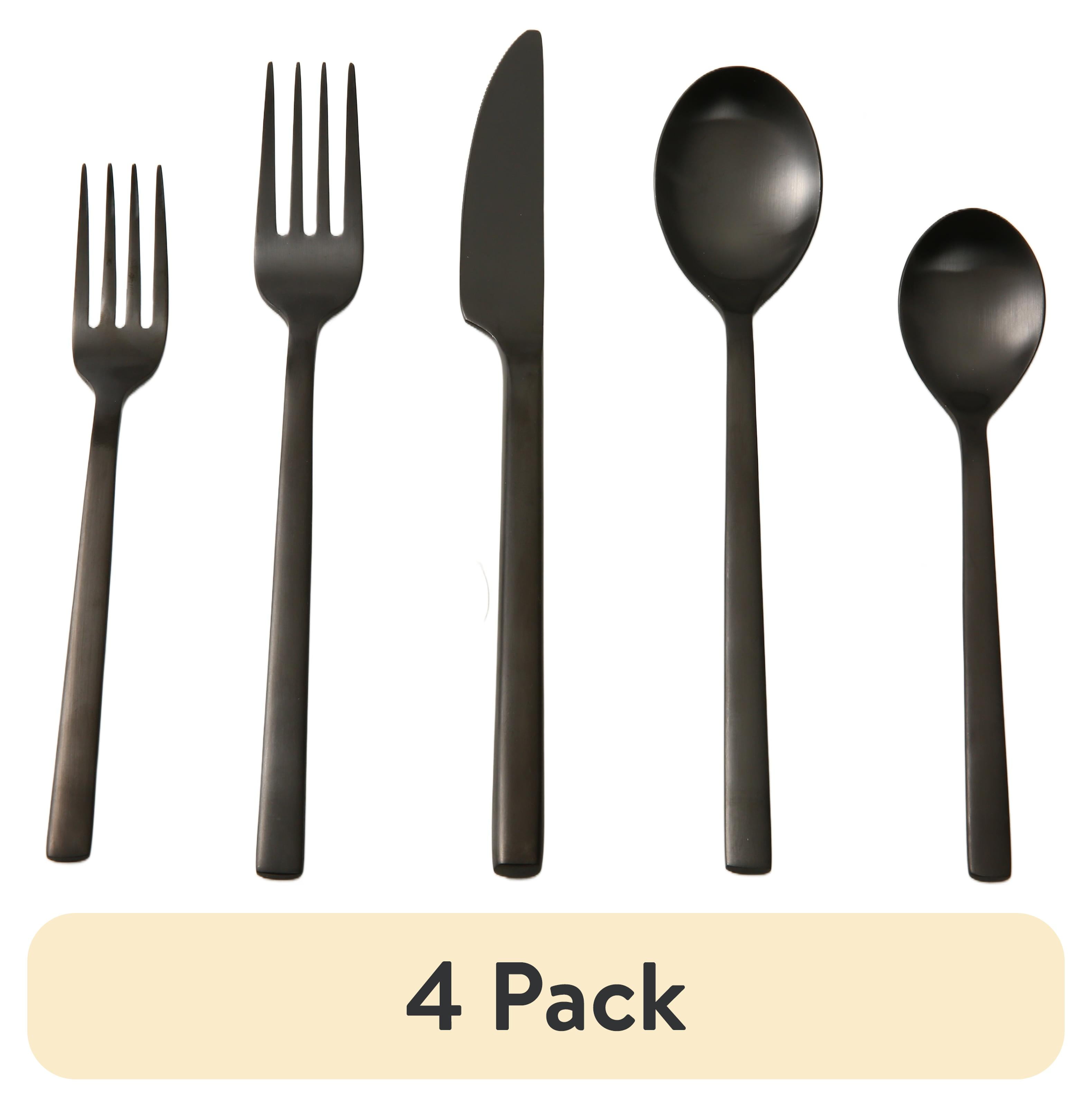 (4 pack) Better Homes & Gardens Holden 20-Piece Matte Black Stainless ...