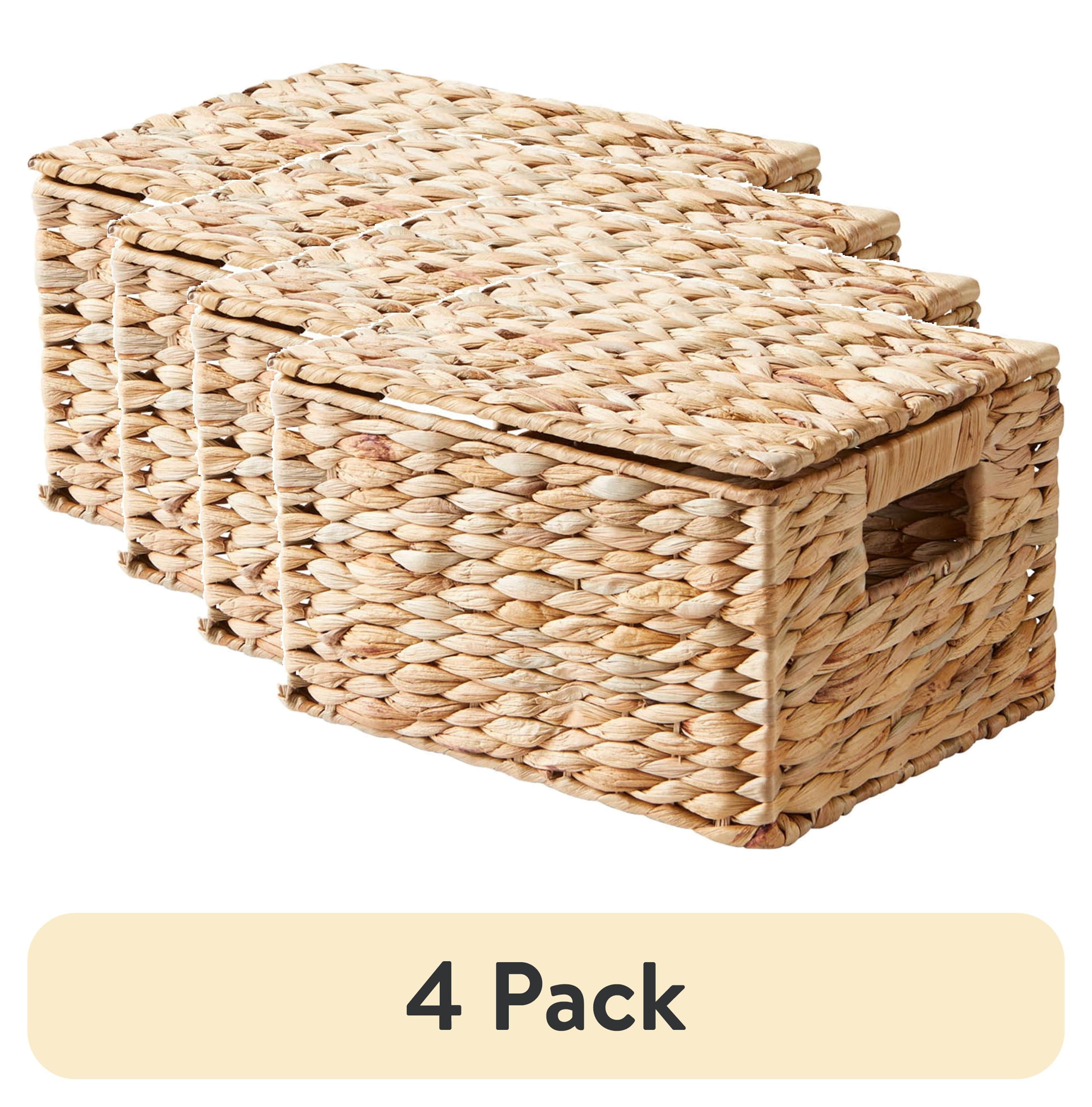(4 pack) Better Homes & Gardens Hyacinth Basket with Lid - Walmart.com