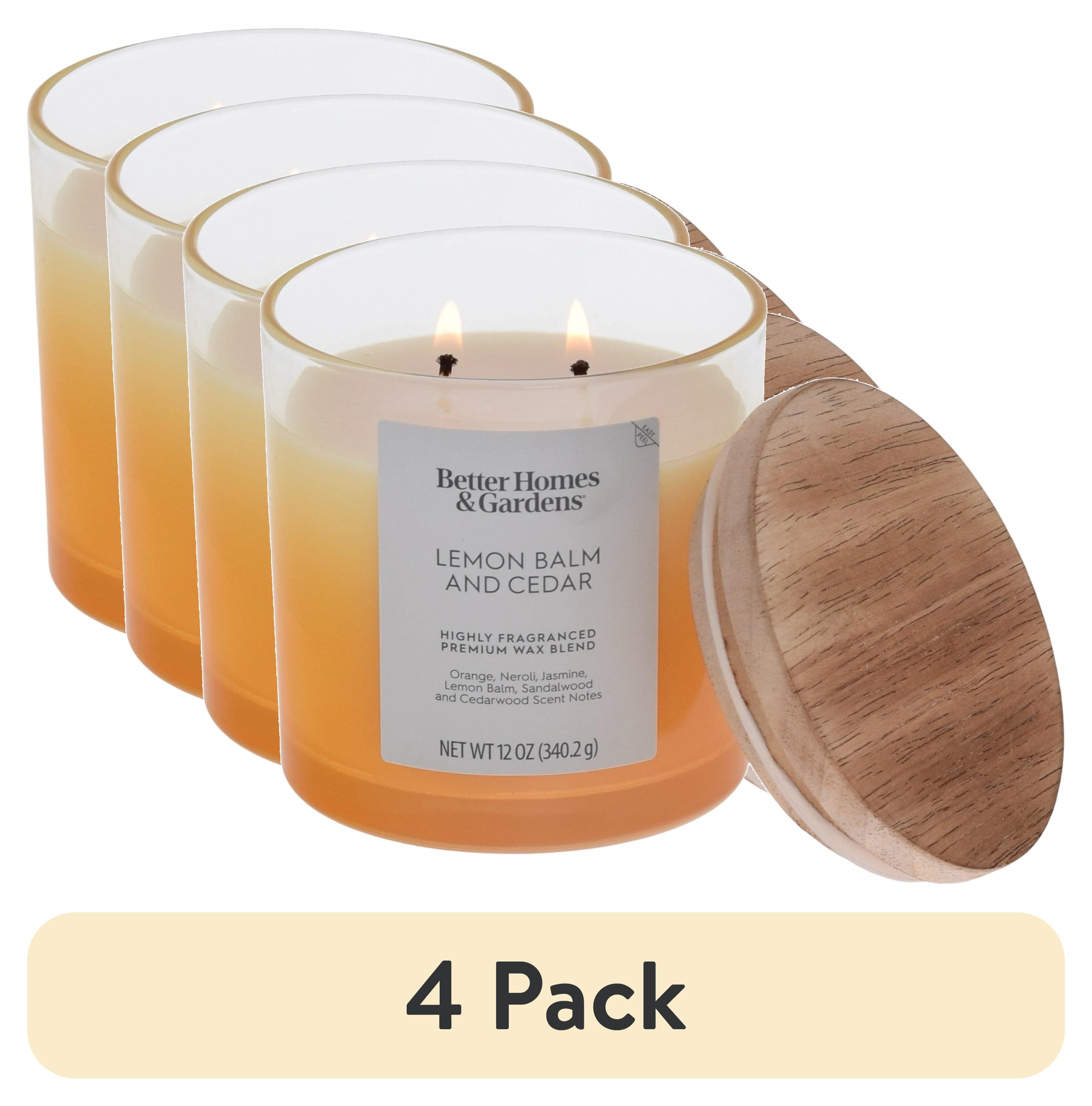 (4 pack) Better Homes & Gardens Lemon Balm and Cedar Scented 2-Wick ...