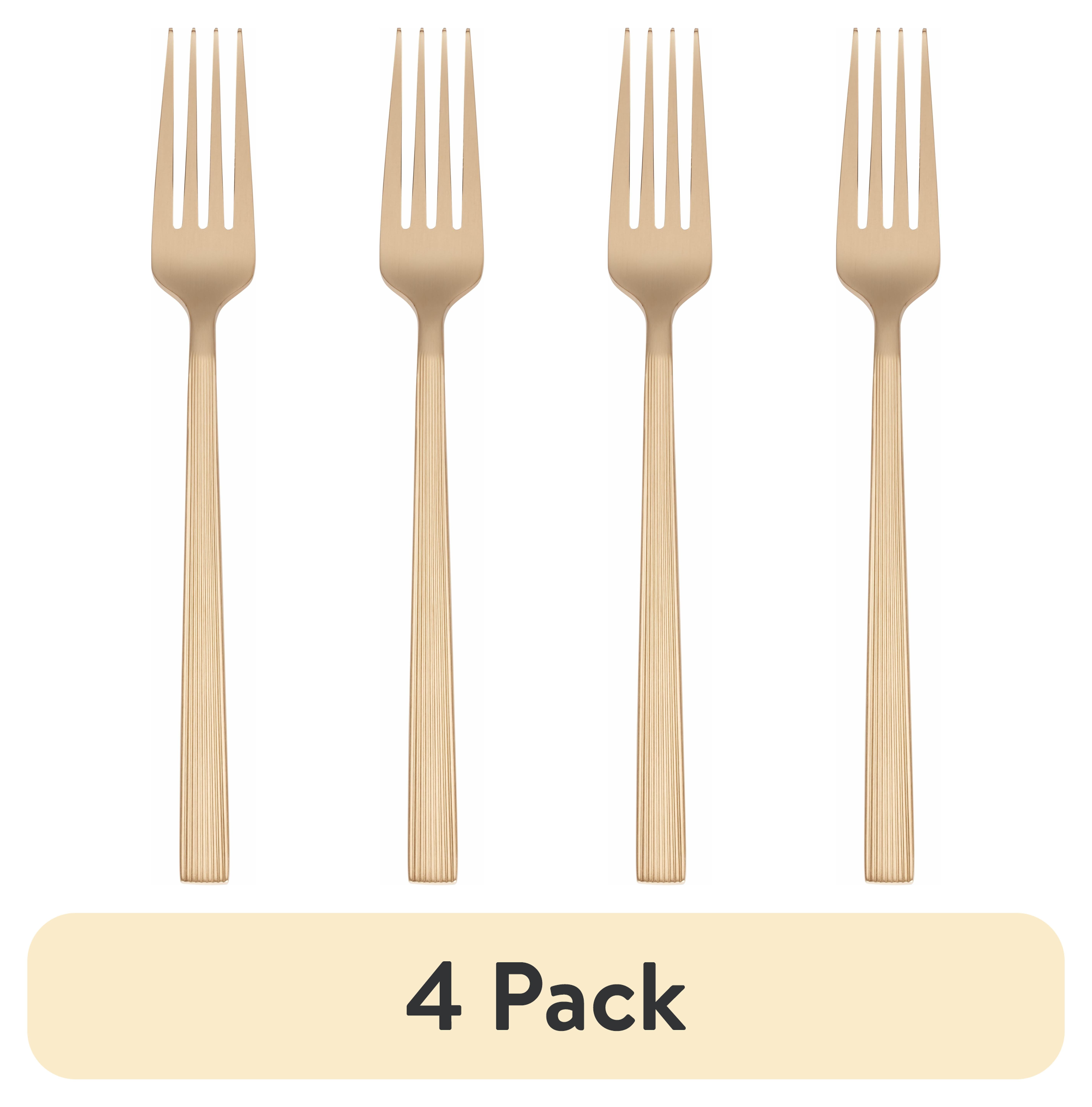 (4 pack) Better Homes & Gardens River Gold Stainless Steel Dinner Fork ...