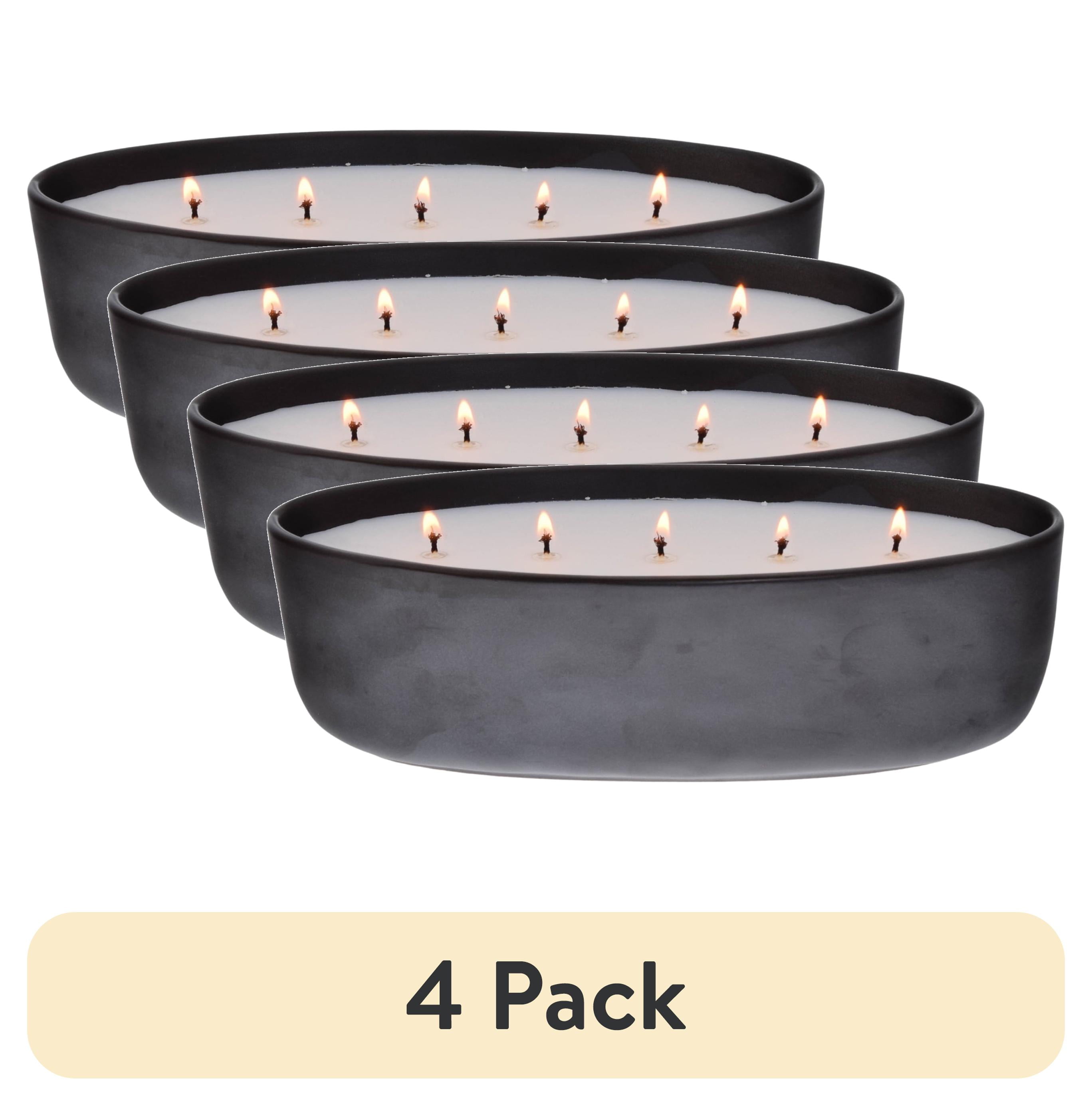 (4 pack) Better Homes & Gardens Warm Leather & Amber 5-Wick 40.5 oz (1 ...