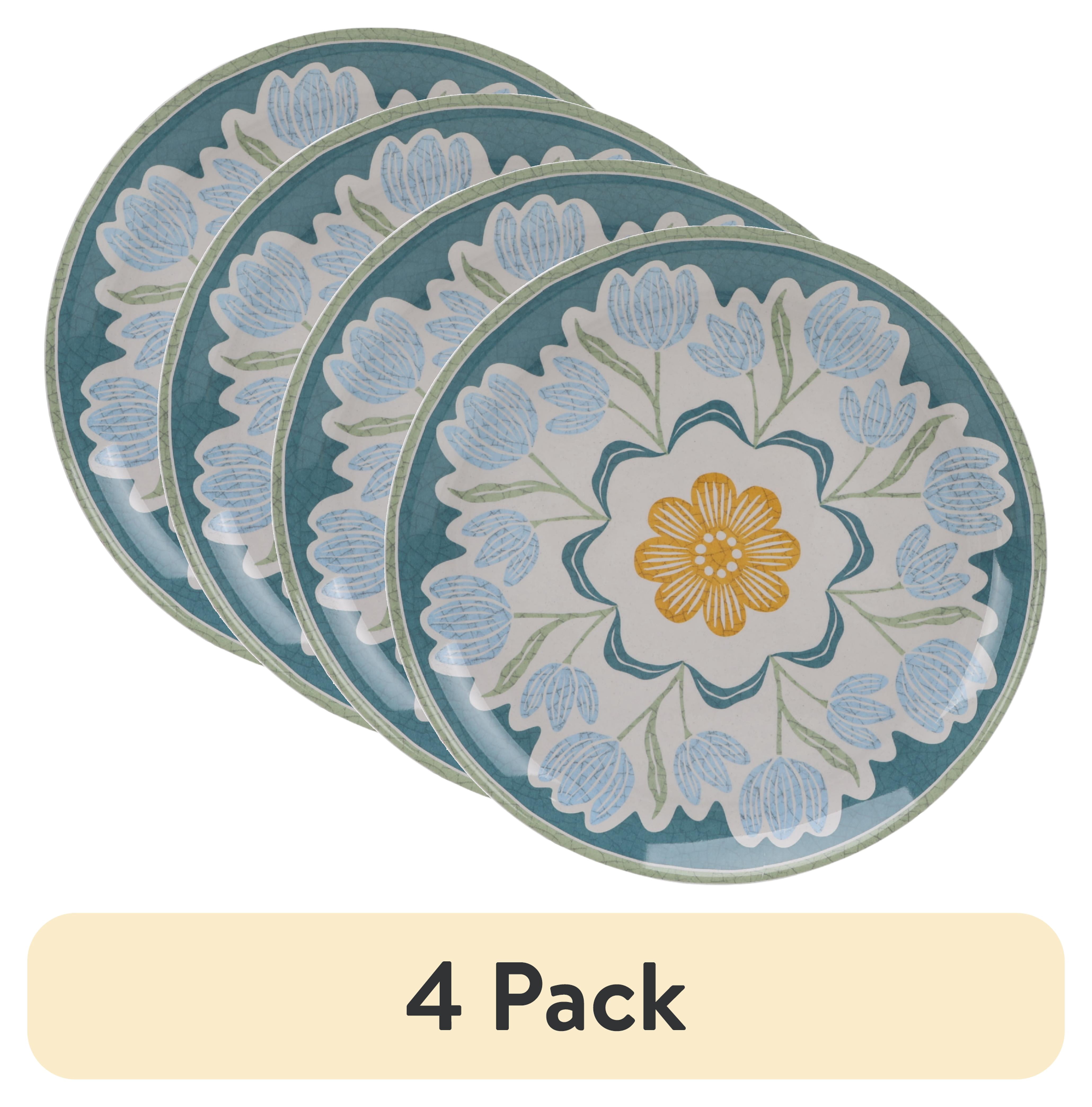 (4 pack) Better Homes and Gardens 10.75-Inch Bamboo Melamine Dinner ...