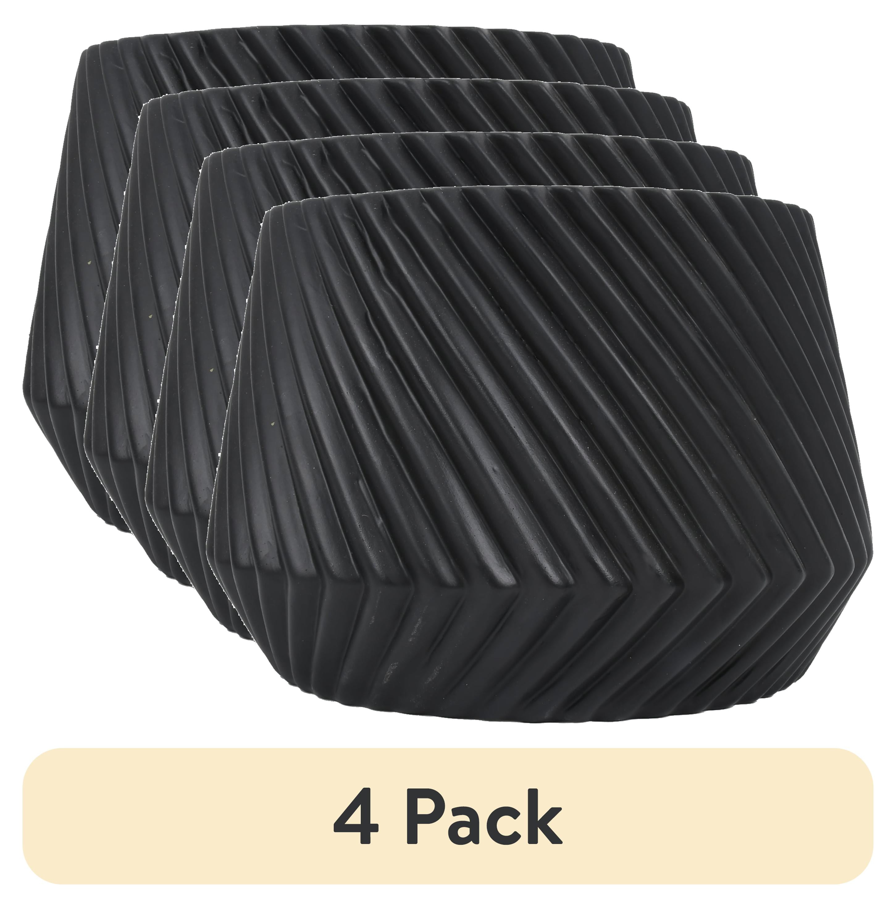 (4 pack) Better Homes and Gardens Black Ridge Ceramic Planter, 8 ...
