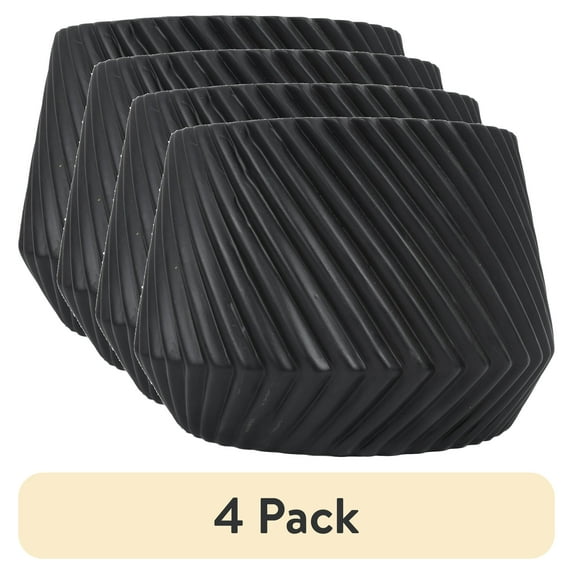 (4 pack) Better Homes and Gardens Black Ridge Ceramic Planter, 8 ...