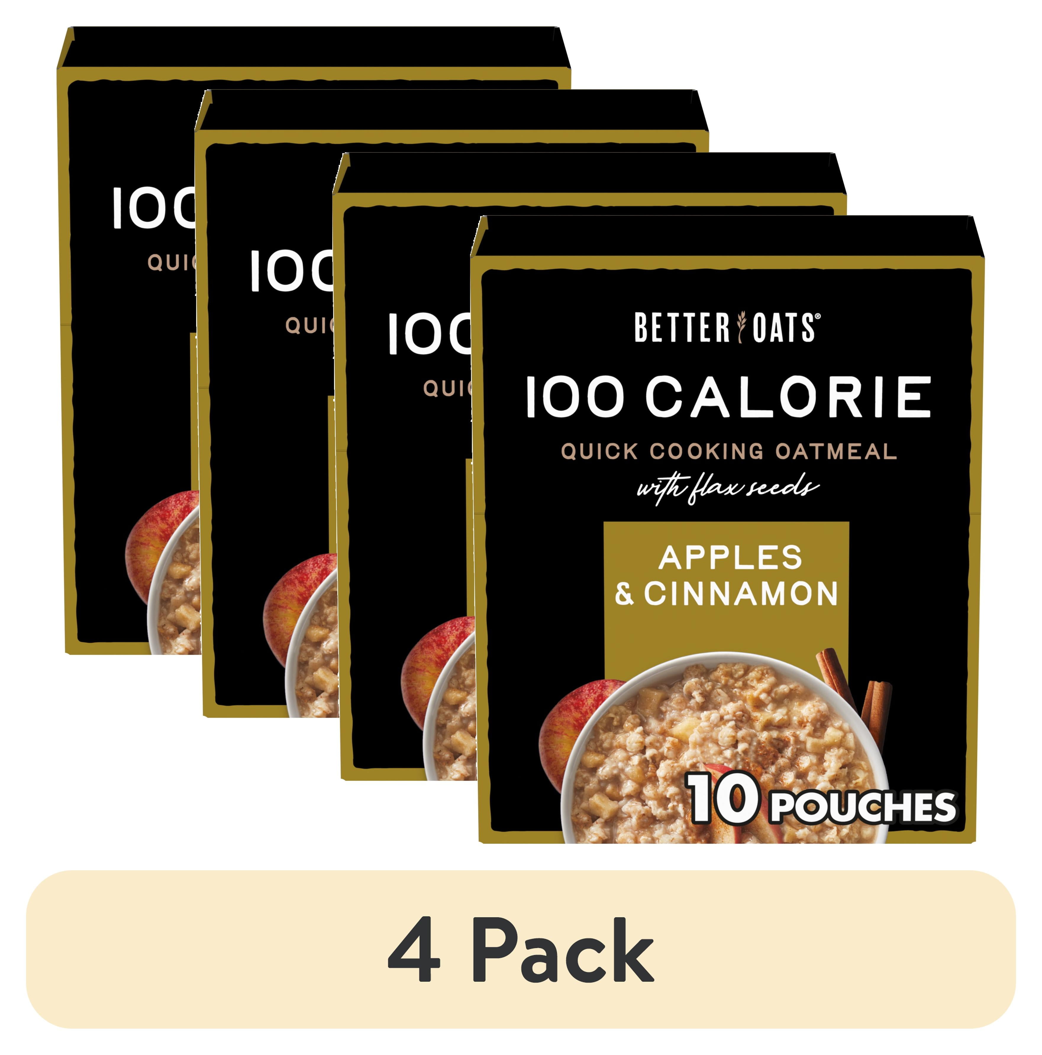 (4 pack) Better Oats 100 Calorie Apples and Cinnamon Oatmeal with Flax ...