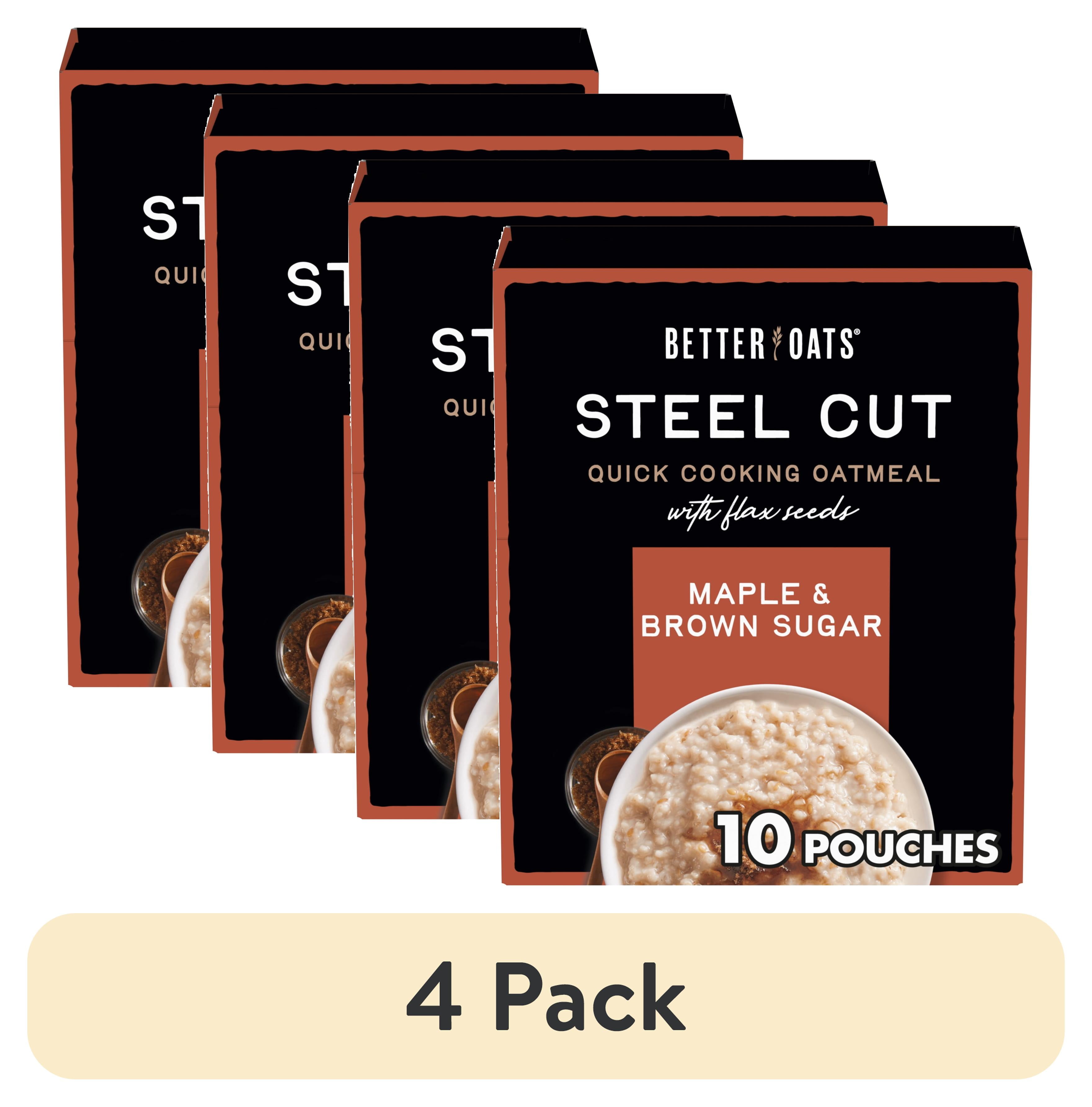 (4 pack) Better Oats Maple & Brown Sugar, Instant, Steel Cut Oatmeal ...
