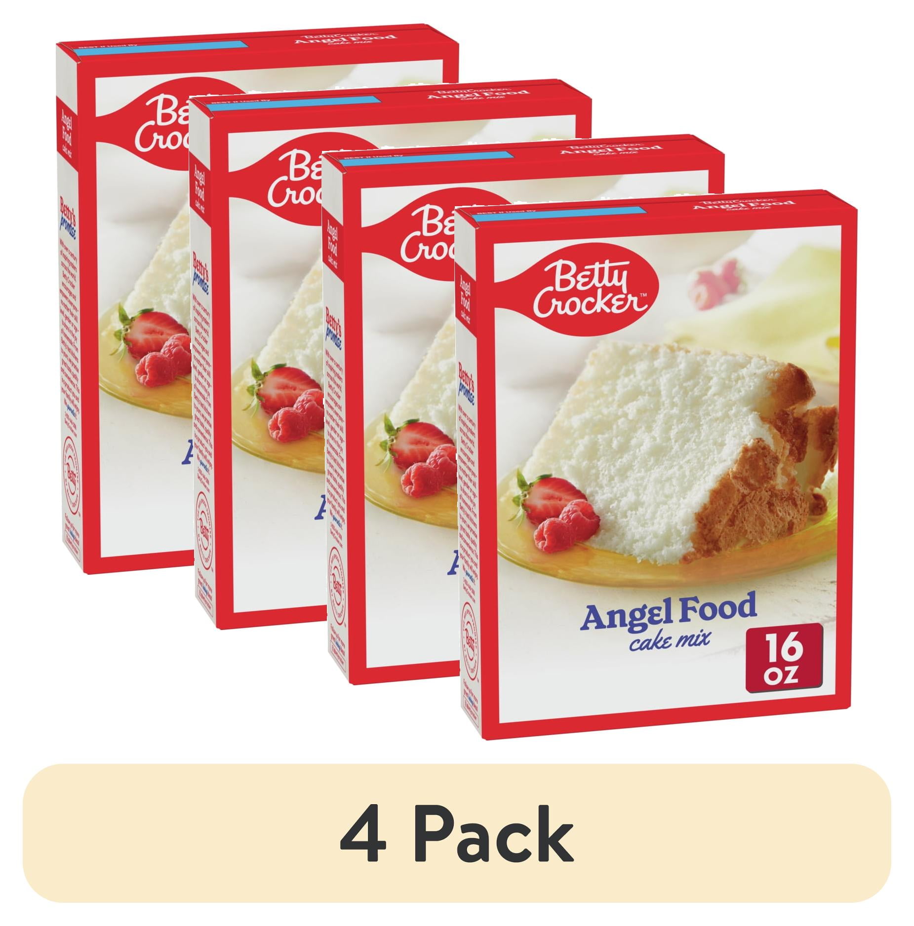 (4 pack) Betty Crocker Ready to Bake Angel Food Cake Mix, 16 oz ...