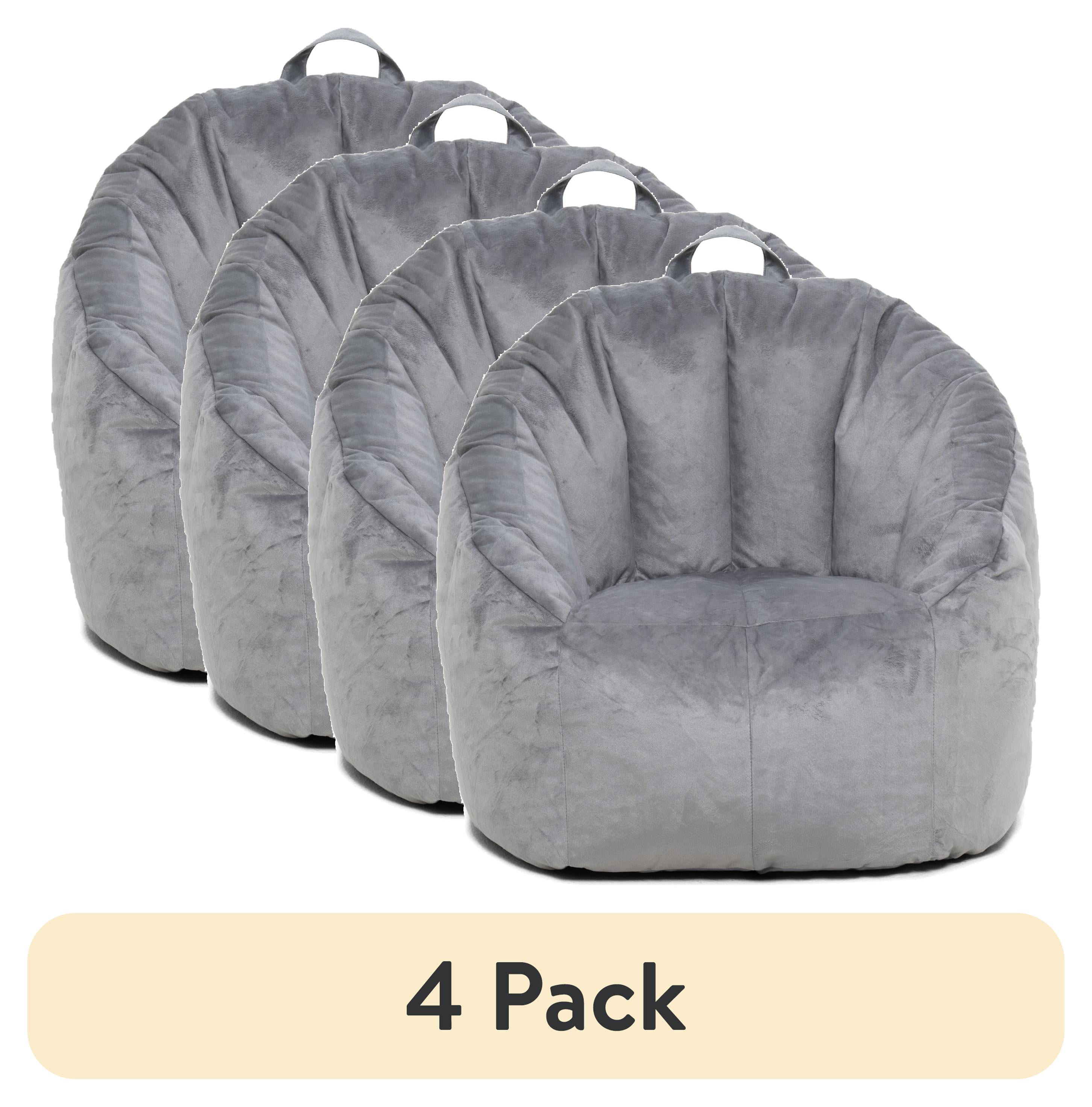 (4 pack) Big Joe Joey Bean Bag Chair, Plush, Kids/Teens, 2.5ft, Gray ...