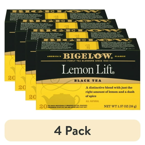 (4 pack) Bigelow Lemon Lift, Black Tea Bags, 20 Count - Walmart.com