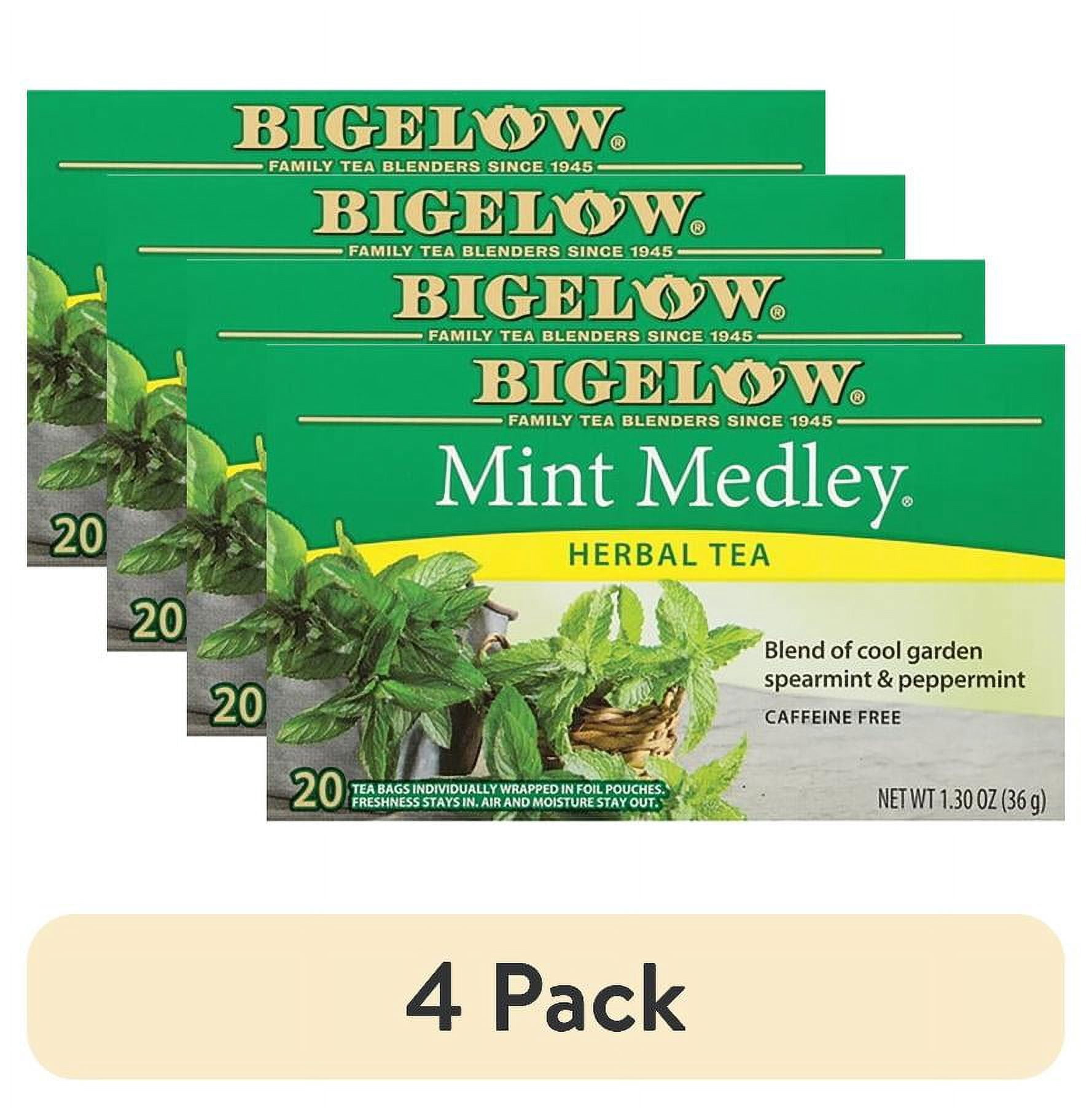 (4 pack) Bigelow Tea Herbal Tea, Mint Medley, 20 Tea Bags - Walmart.com