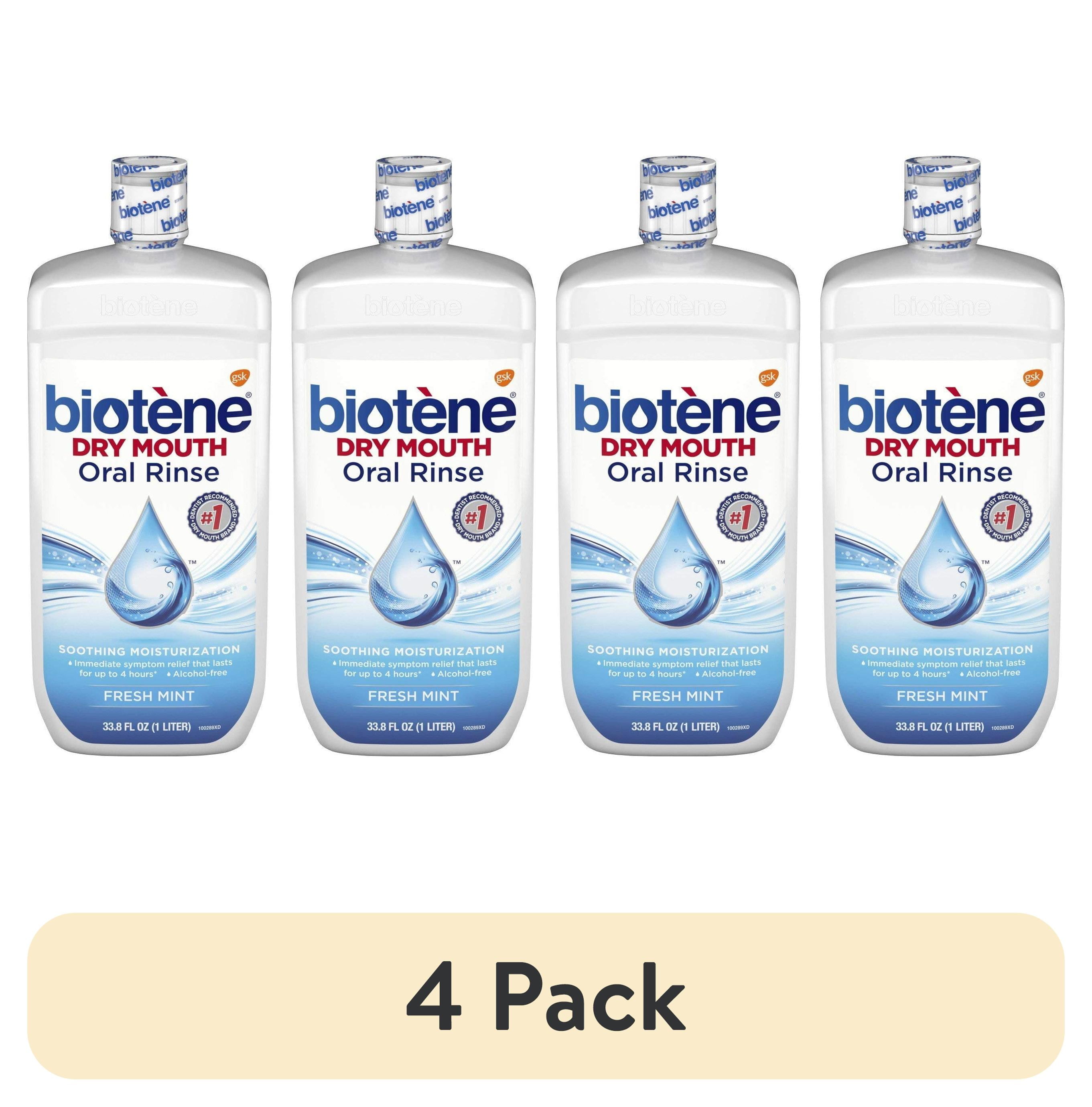 (4 pack) Biotene Fresh Mint Moisturizing Oral Rinse Mouthwash 33.8 oz ...