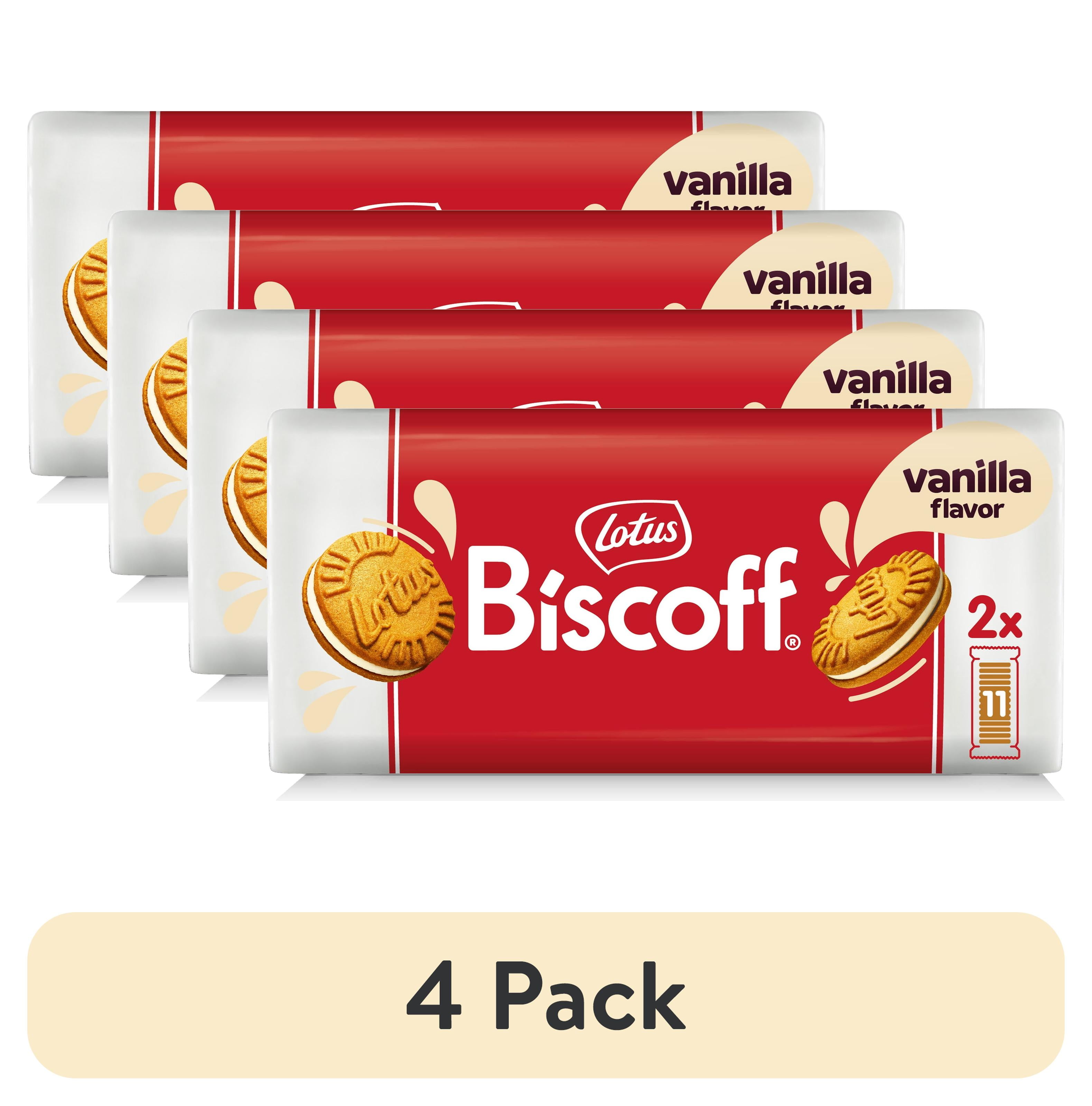 (4 pack) Biscoff Vanilla Cream Sandwich Cookies, 2 fresh packs (11 cookies per pack) 7.76oz net ...