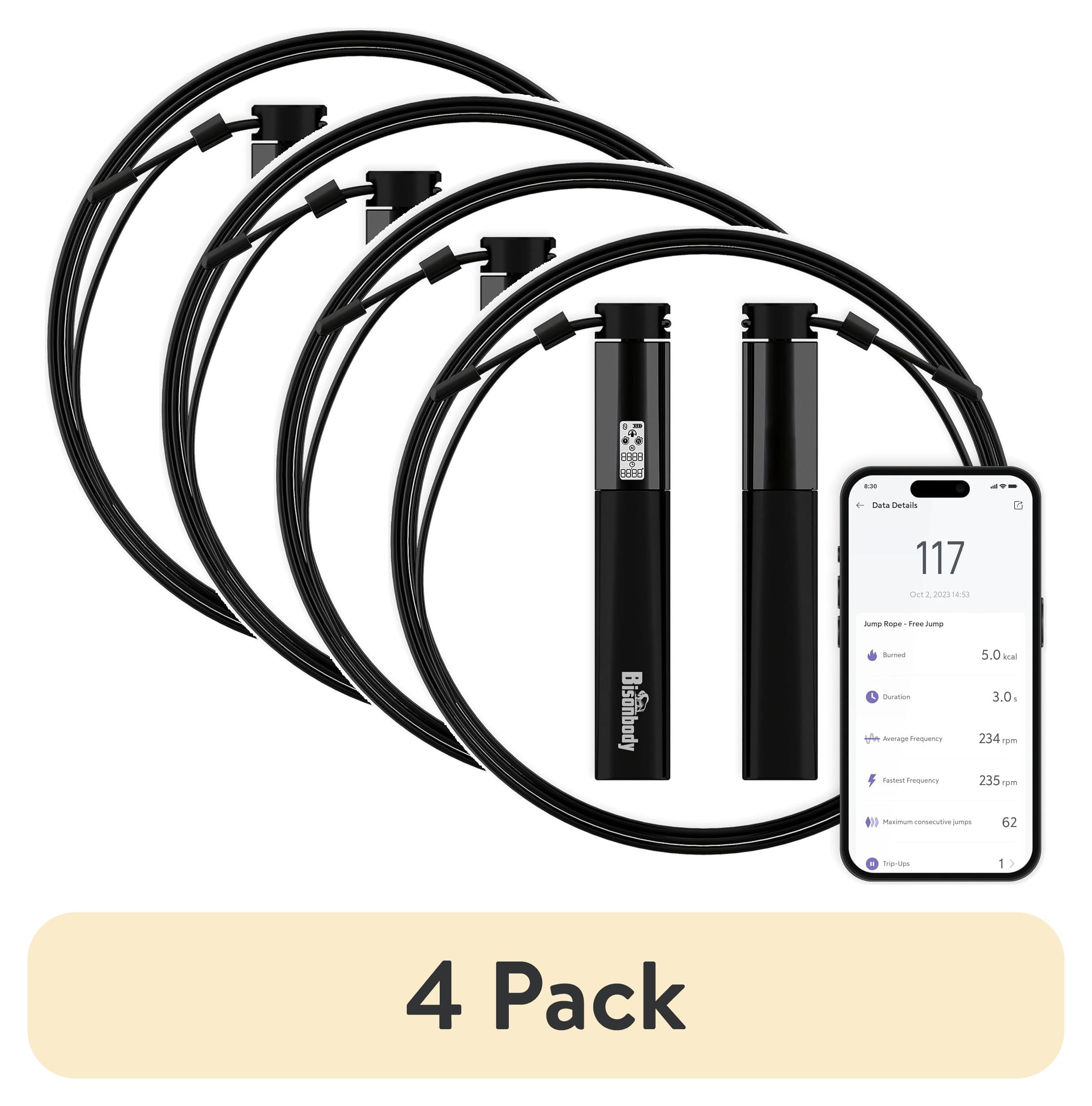 (4 pack) Bisonbody Smart Jump Rope Fitness Skipping Rope with App â 2 ...