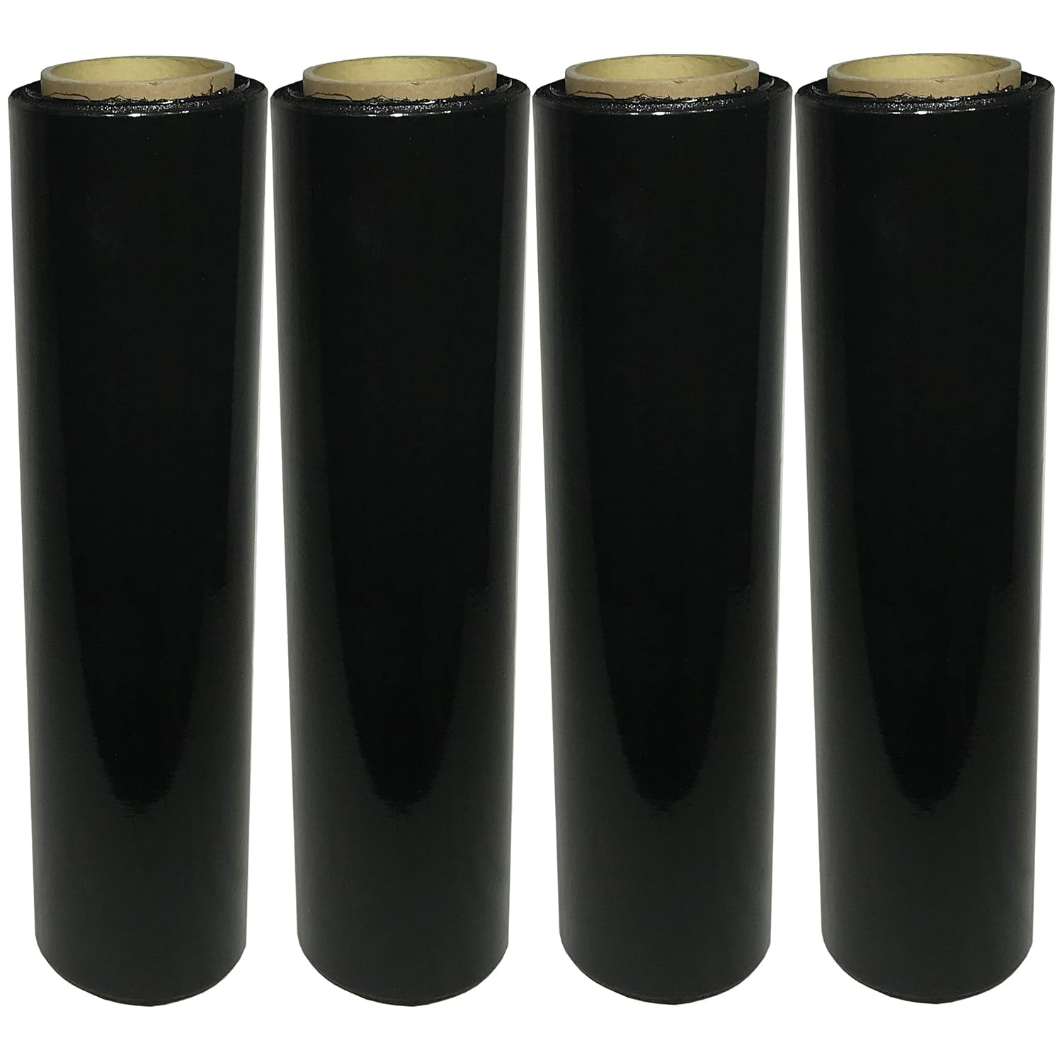 4 pack Black 18 Inches X 1000 Tough Pallet Shrink Wrap, 80 Gauge ...
