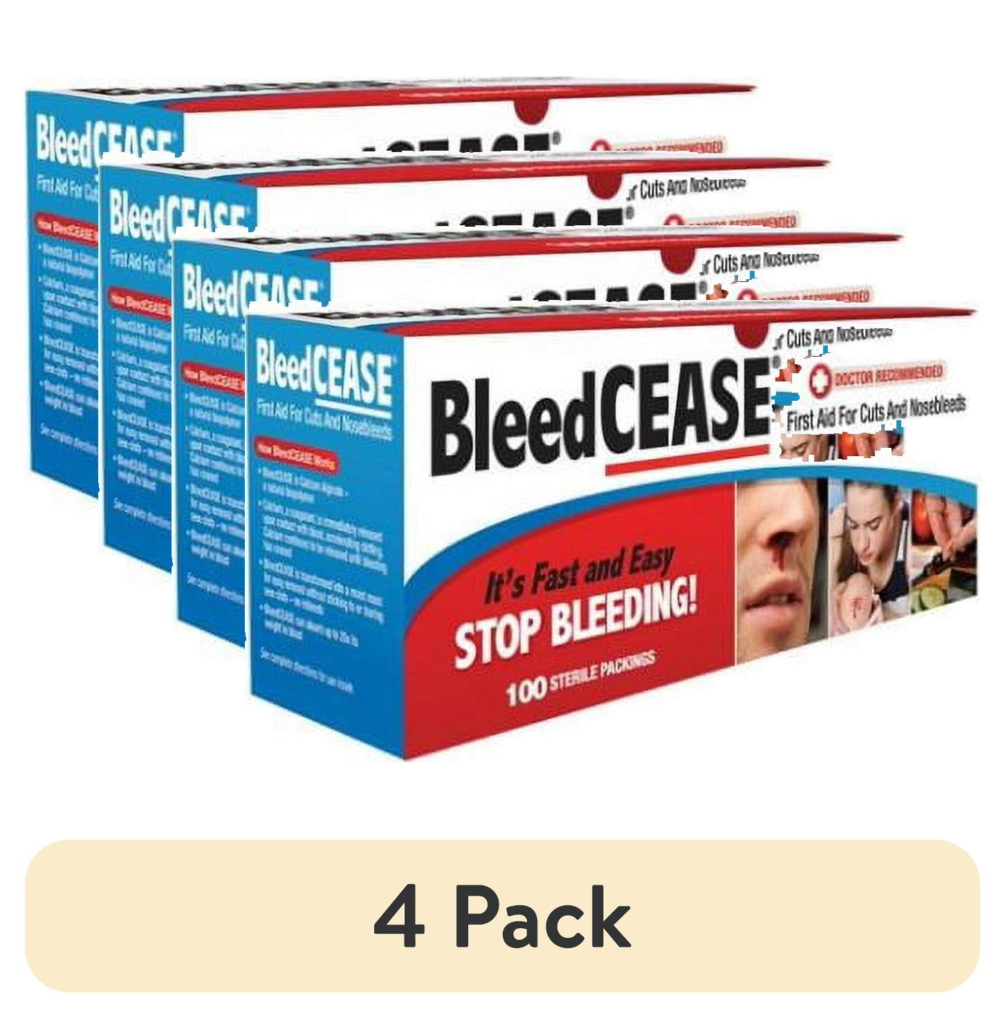 (4 pack) BleedCEASE First Aid for Cuts and Nosebleeds Sterile Packings ...