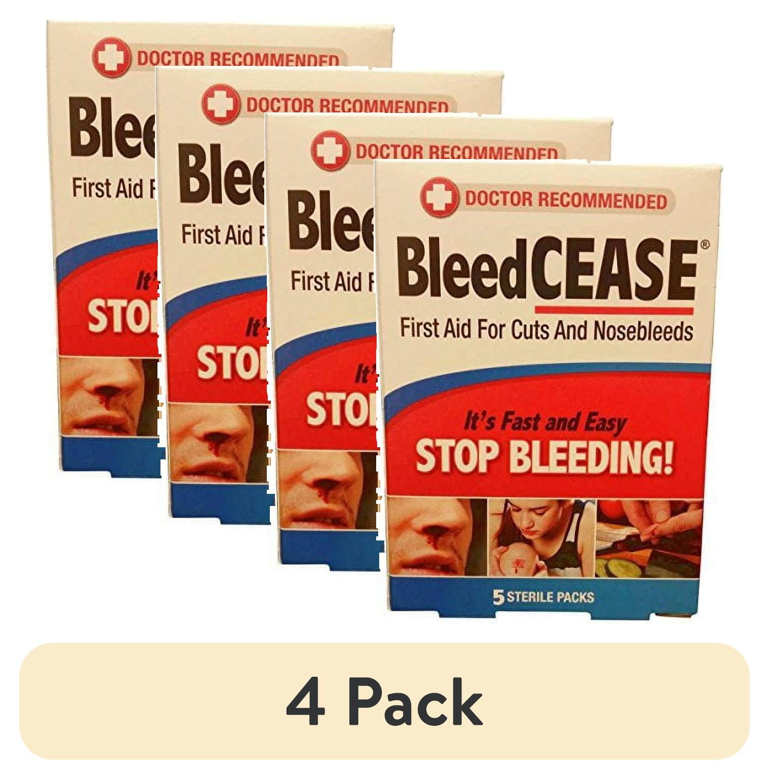 (4 pack) BleedCease Stop Bleeding First Aid for Cuts & Nosebleeds, 5 ...