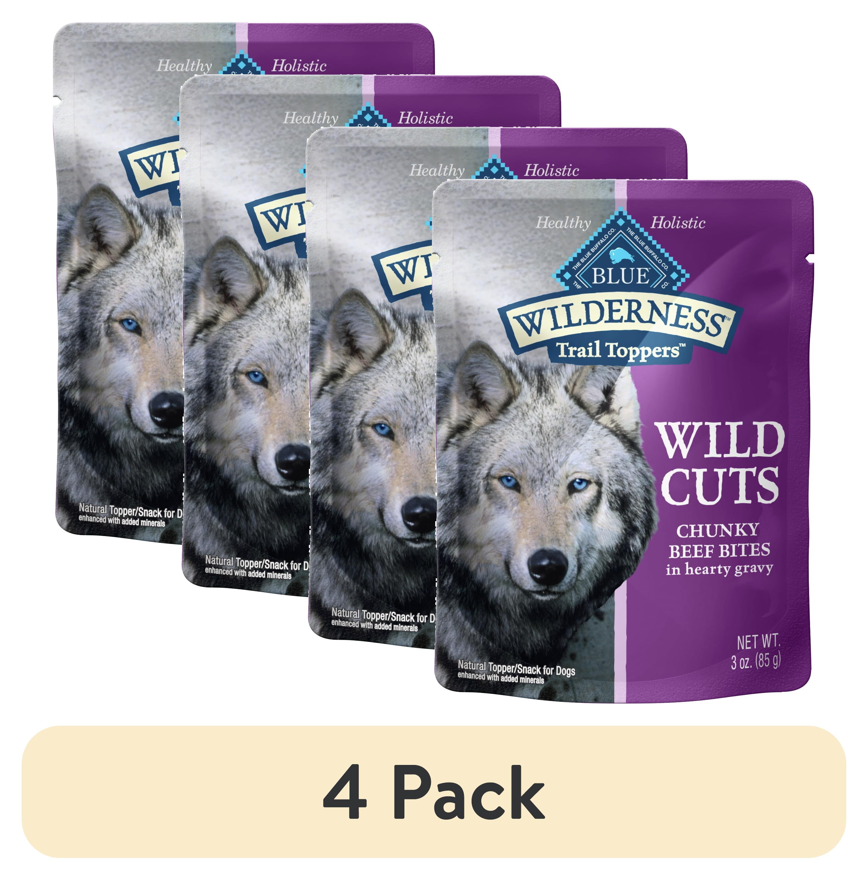 (4 pack) Blue Buffalo Wilderness Trail Toppers Wet Dog Food, Chunky ...