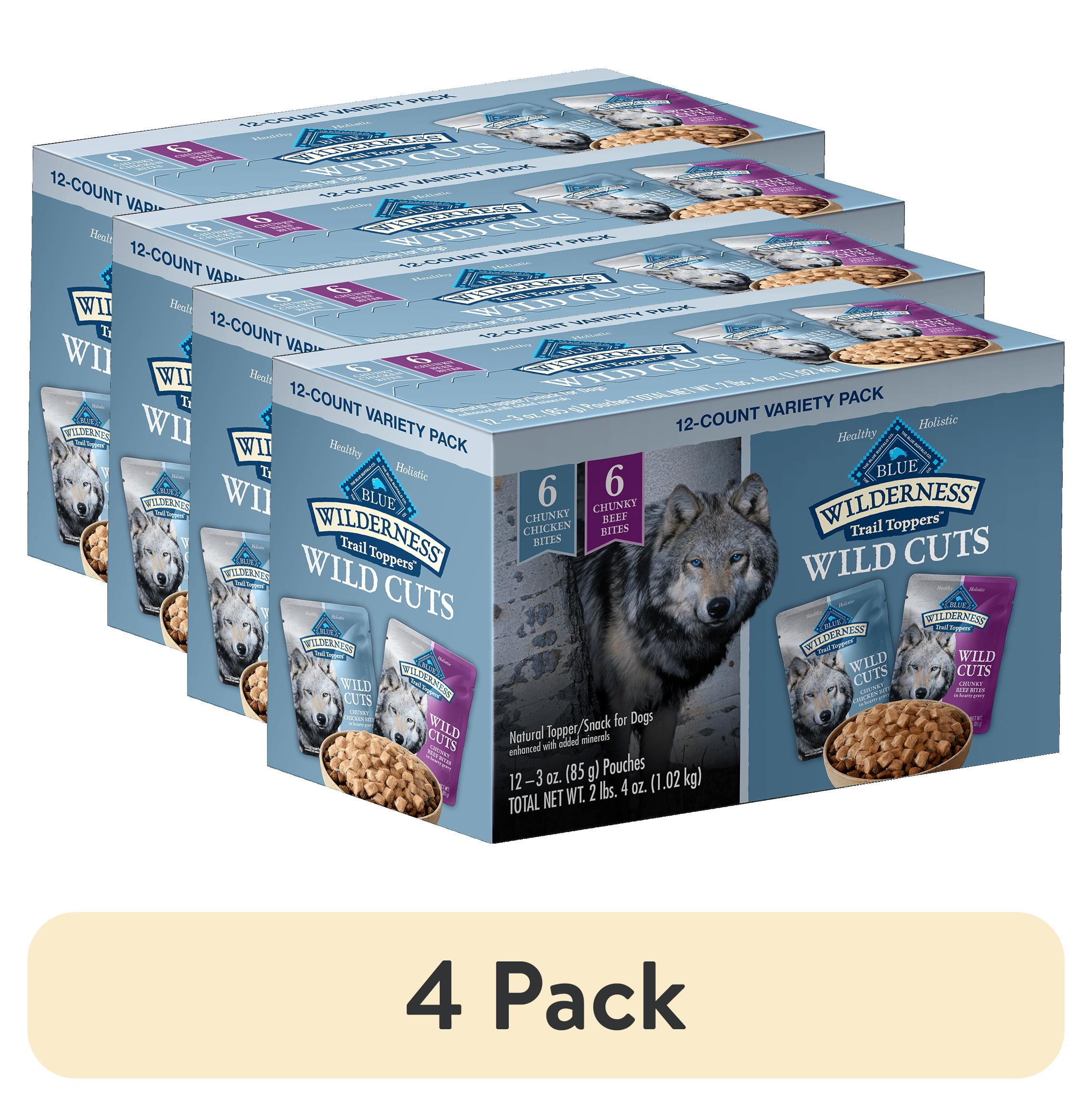 (4 pack) Blue Buffalo Wilderness Wild Cuts Wet Dog Food Toppers ...