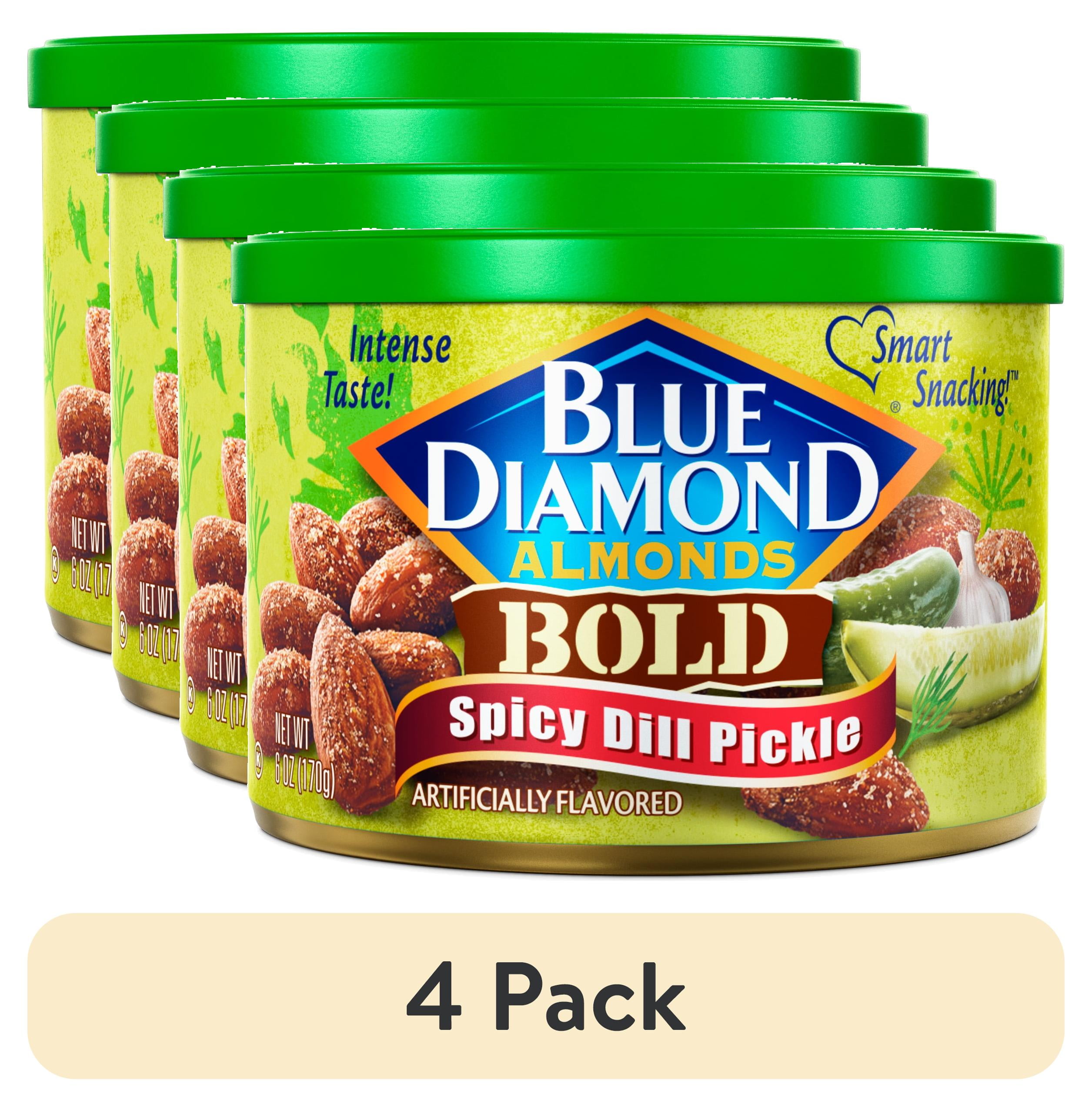 (4 pack) Blue Diamond Almonds, Bold Spicy Dill Pickle Flavored Snack ...