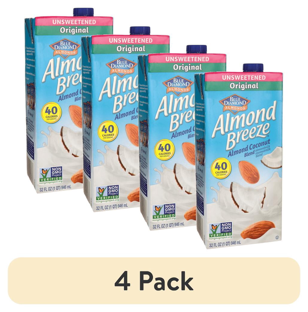 (4 pack) Blue Dimond Almond Almond Breeze Unsweetened Original Coconut ...