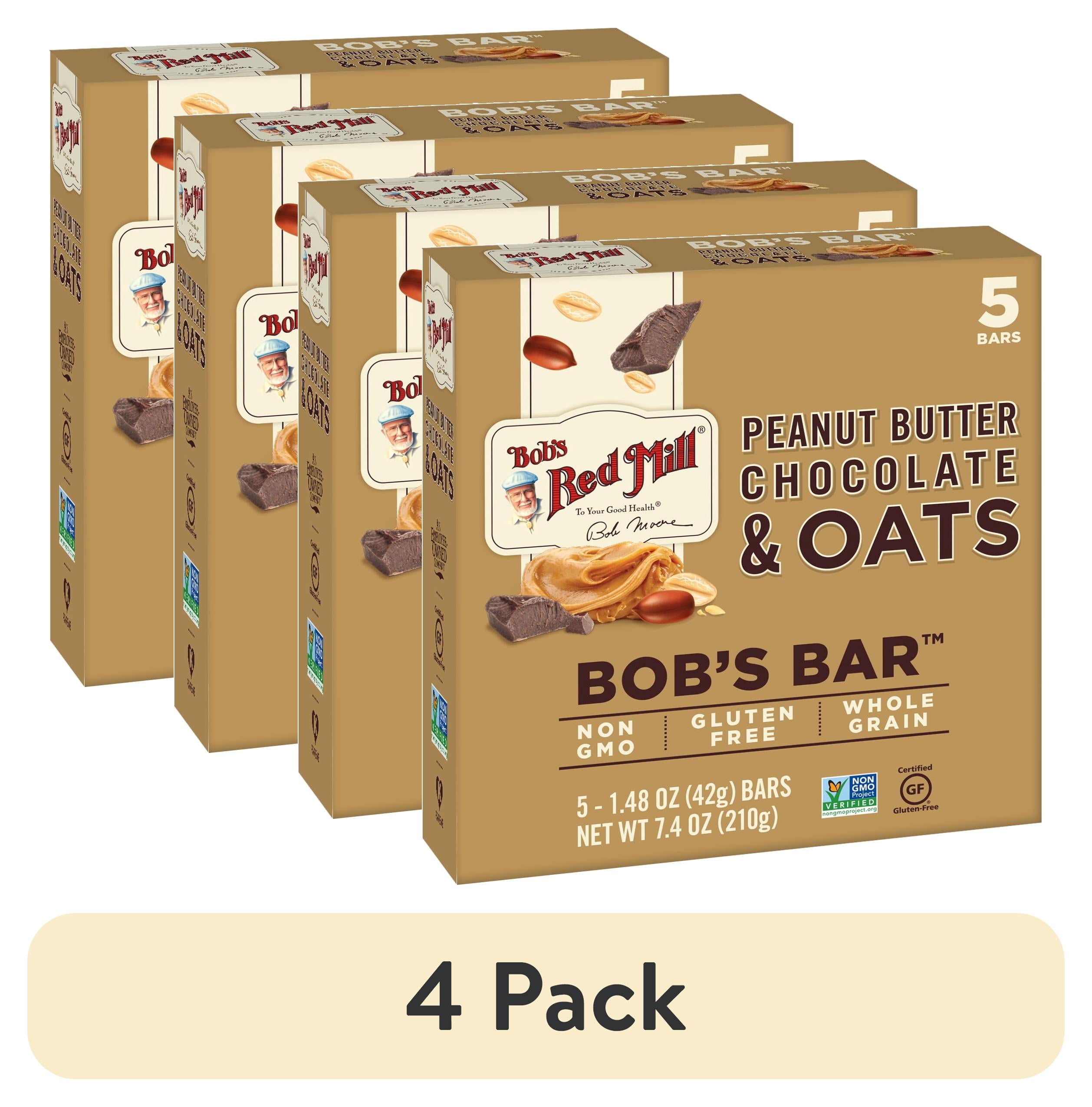 (4 pack) Bob's Red Mill Peanut Butter Chocolate & Oats Bob's Bar (Box ...