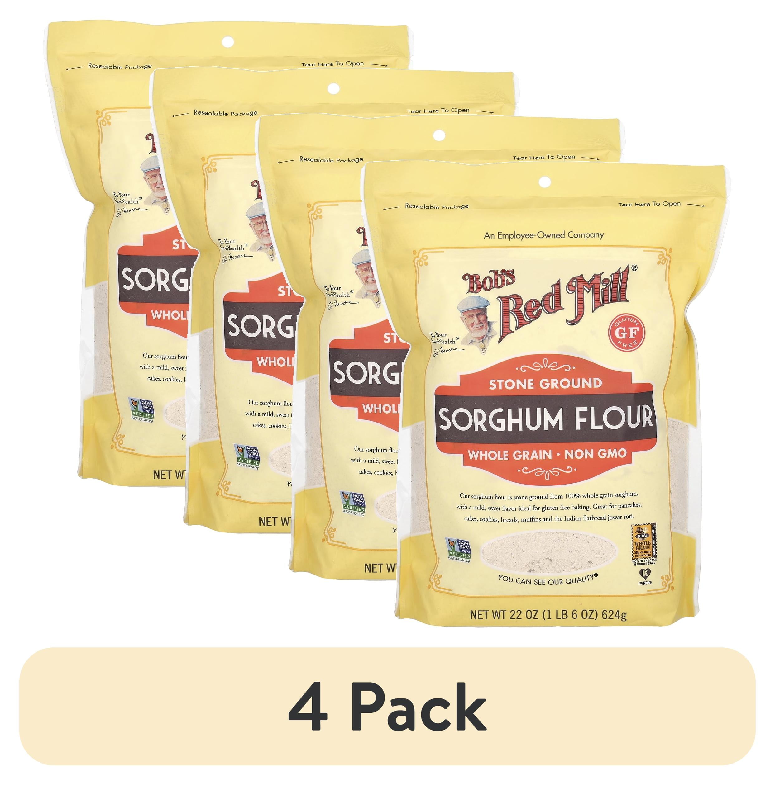 (4 pack) Bob's Red Mill Stone Ground Sorghum Flour, 22oz - Walmart.com