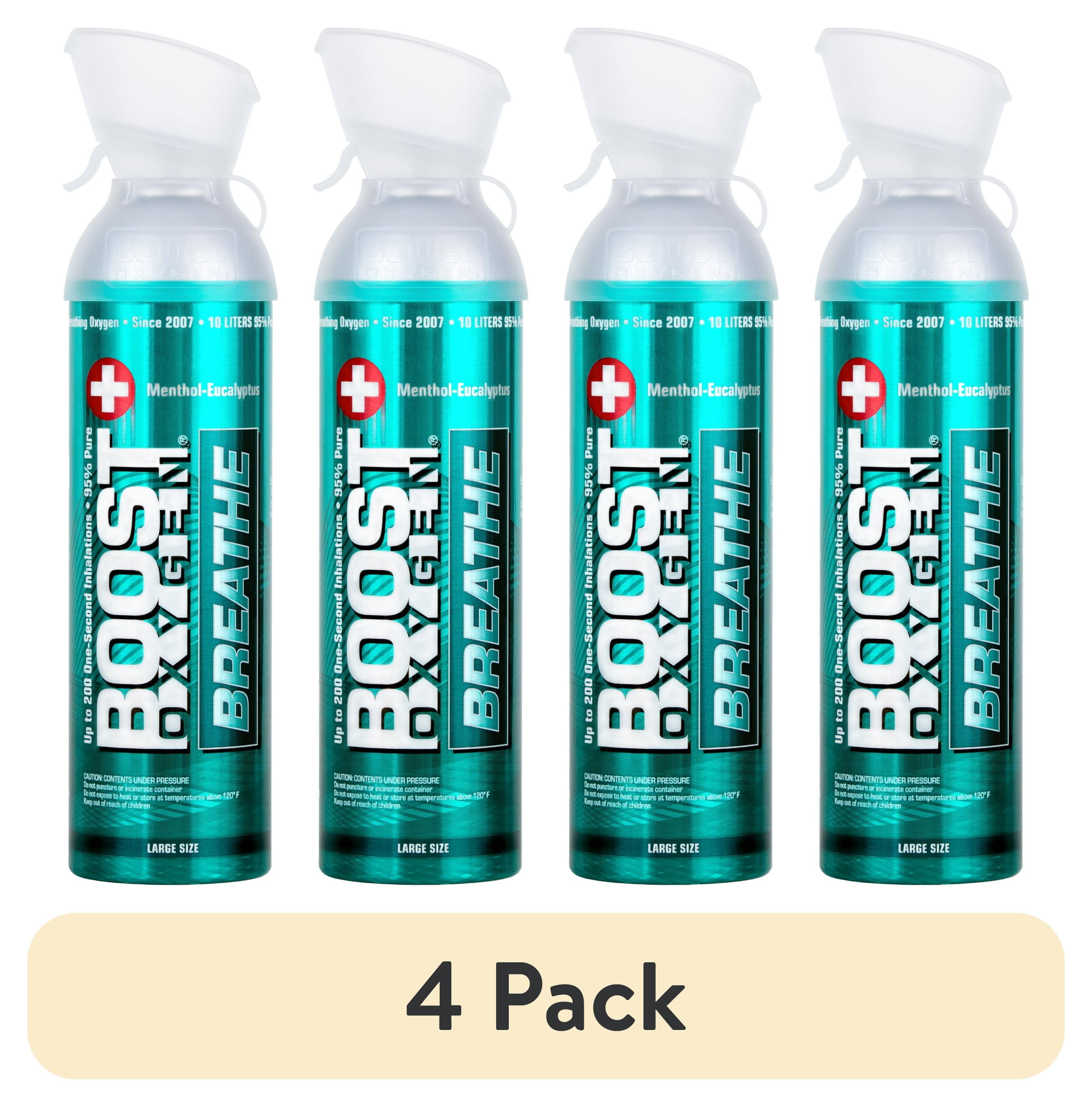 (4 pack) Boost Oxygen Supplemental Canned Oxygen BREATHE Menthol ...