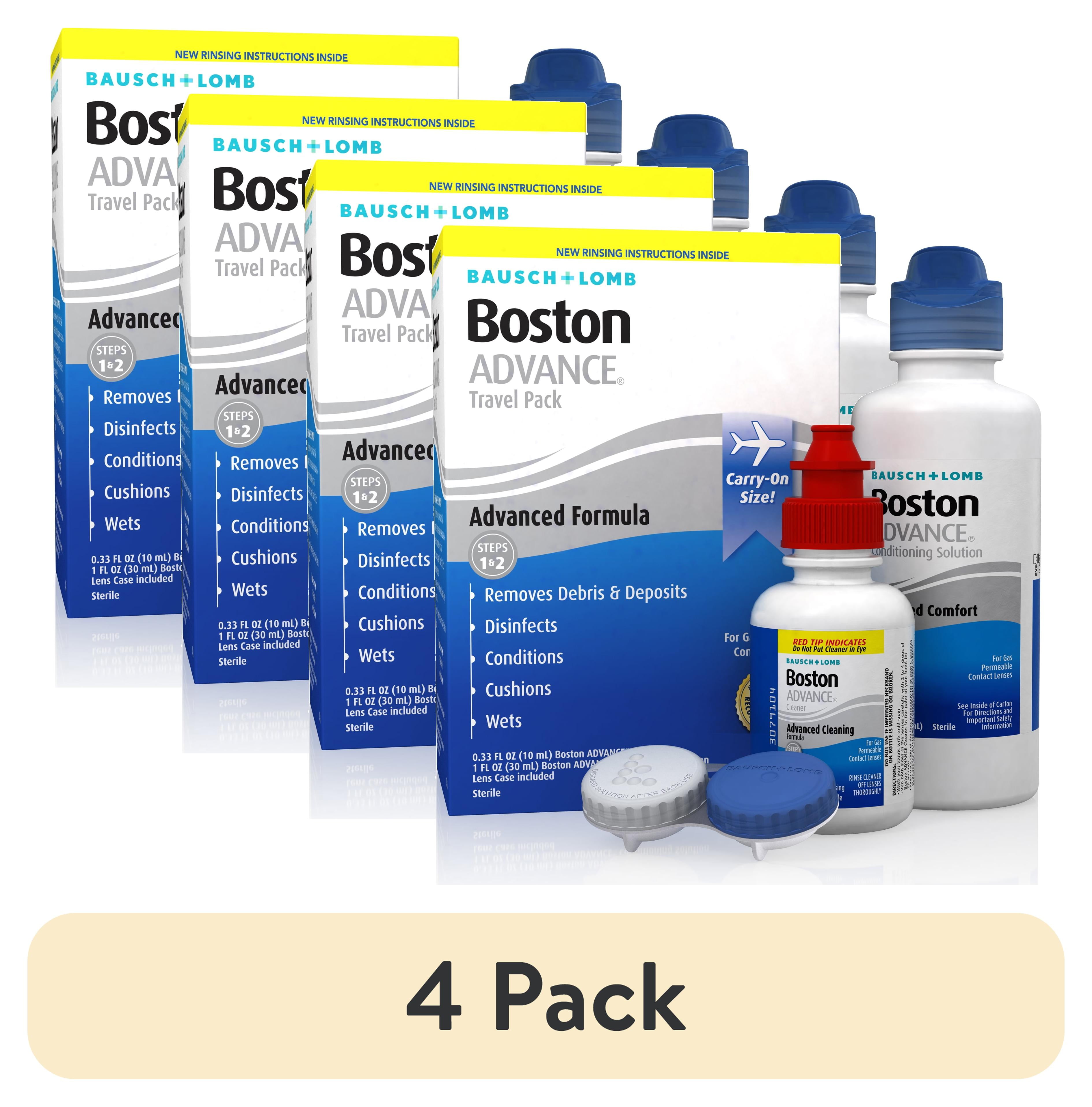 (4 pack) Boston ADVANCE Formula Contact Lens Solution Travel Pack ...