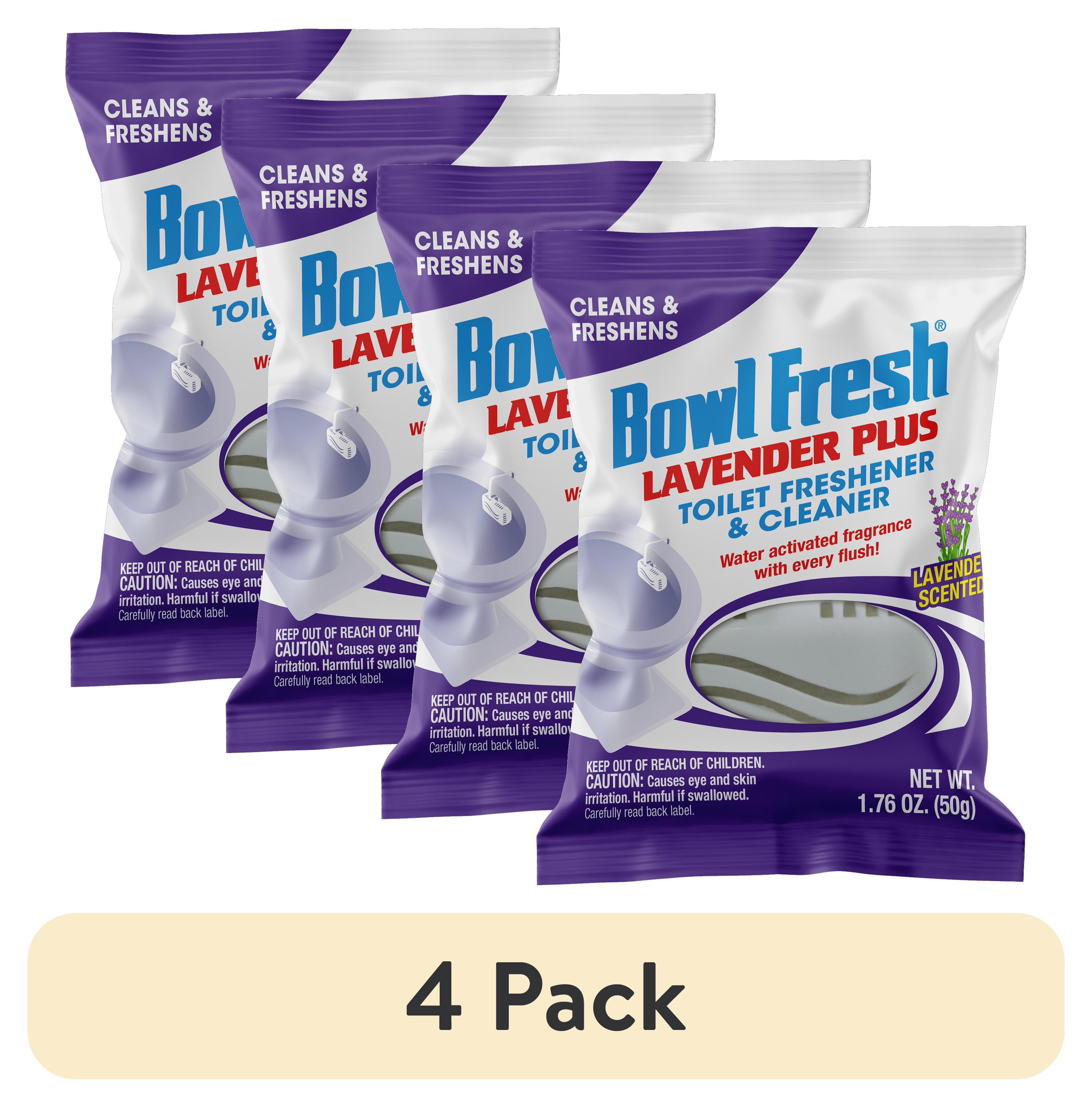 (4 pack) Bowl Fresh Lavender Plus Toilet Freshener and Cleaner, 1.76 oz ...
