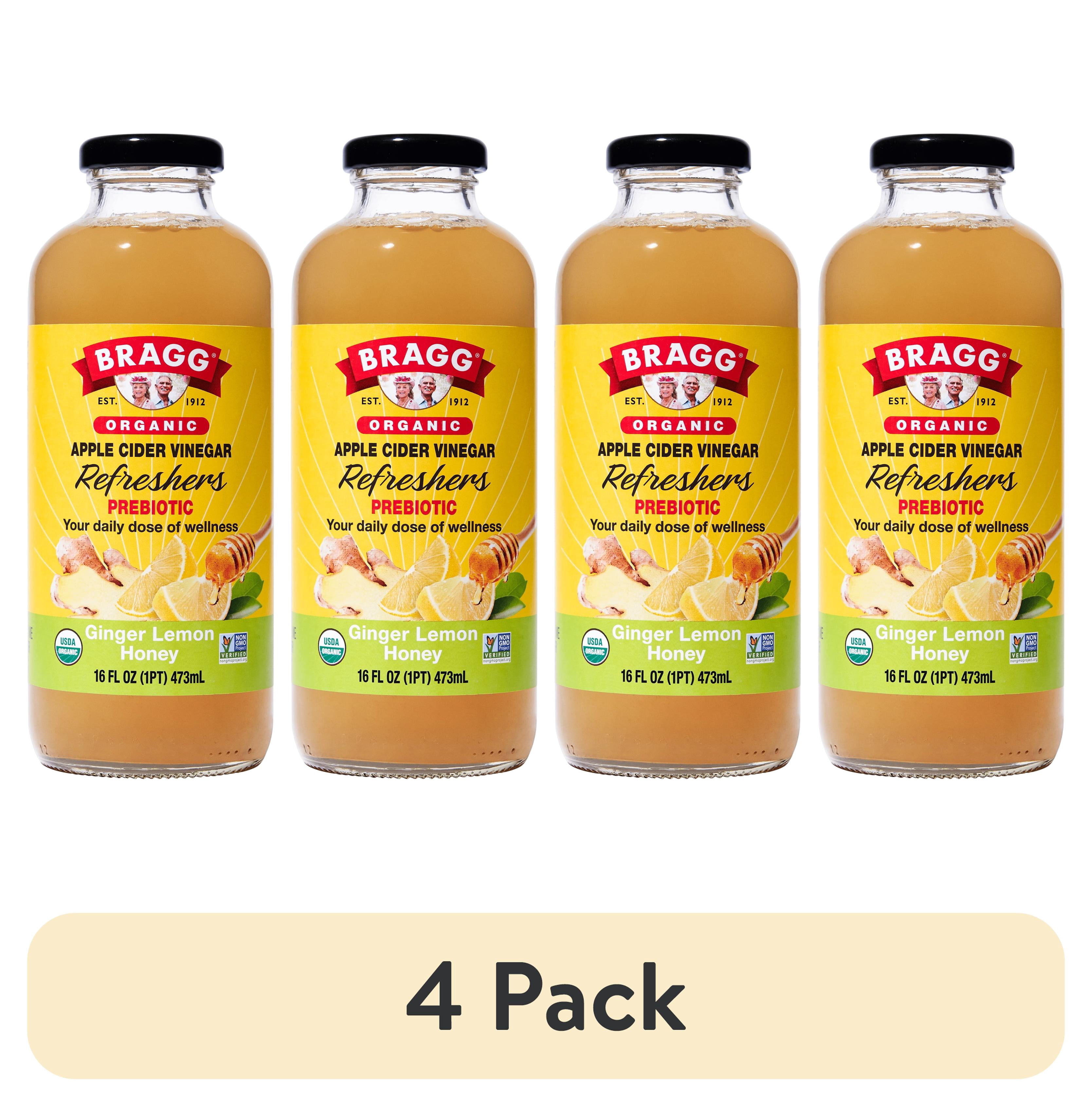 (4 pack) Bragg Organic Apple Cider Vinegar Refresher, Ginger Lemon ...