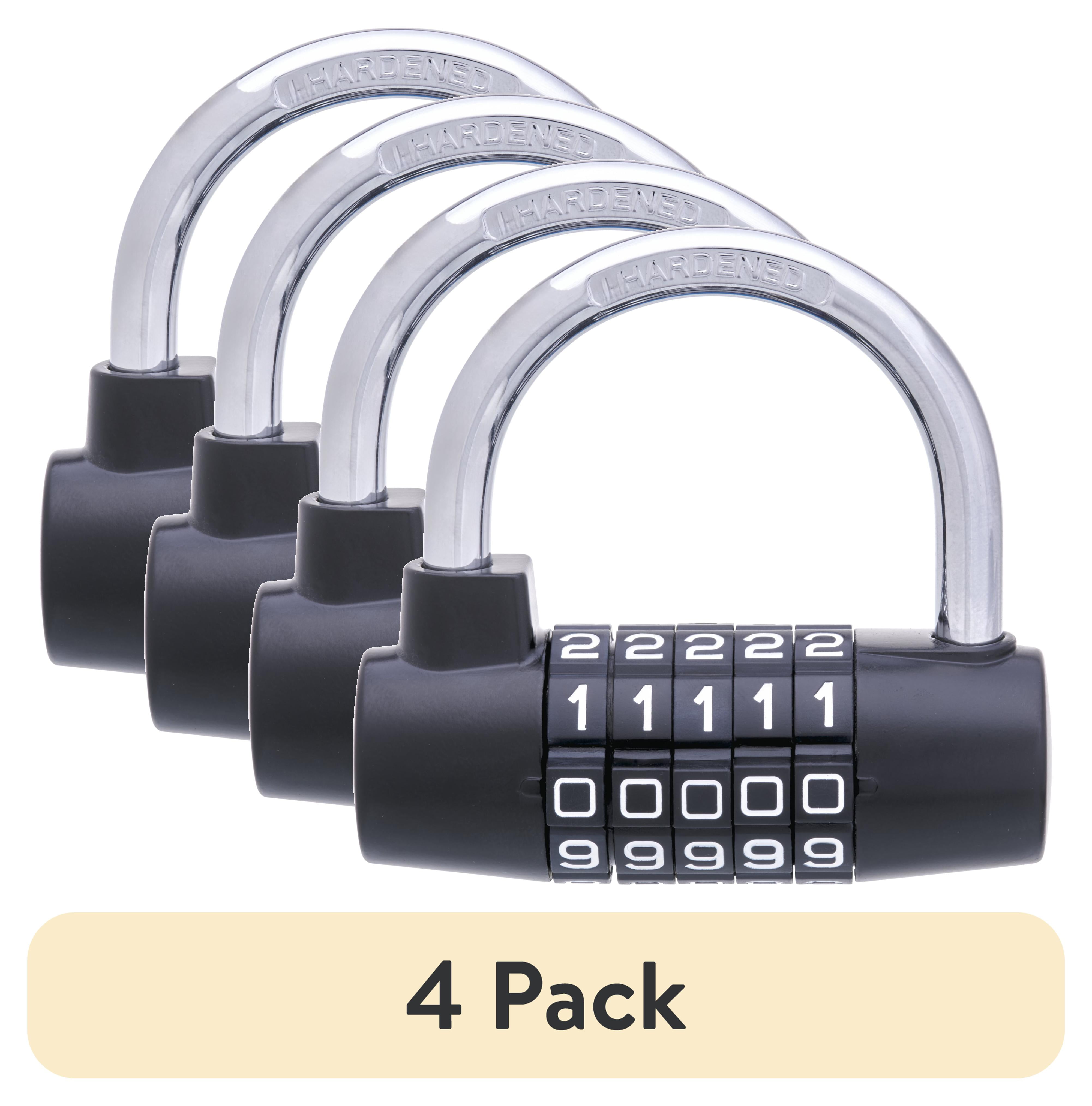 (4 pack) Brinks 73mm Small U-Bar Steel Resettable Combination Padlock ...