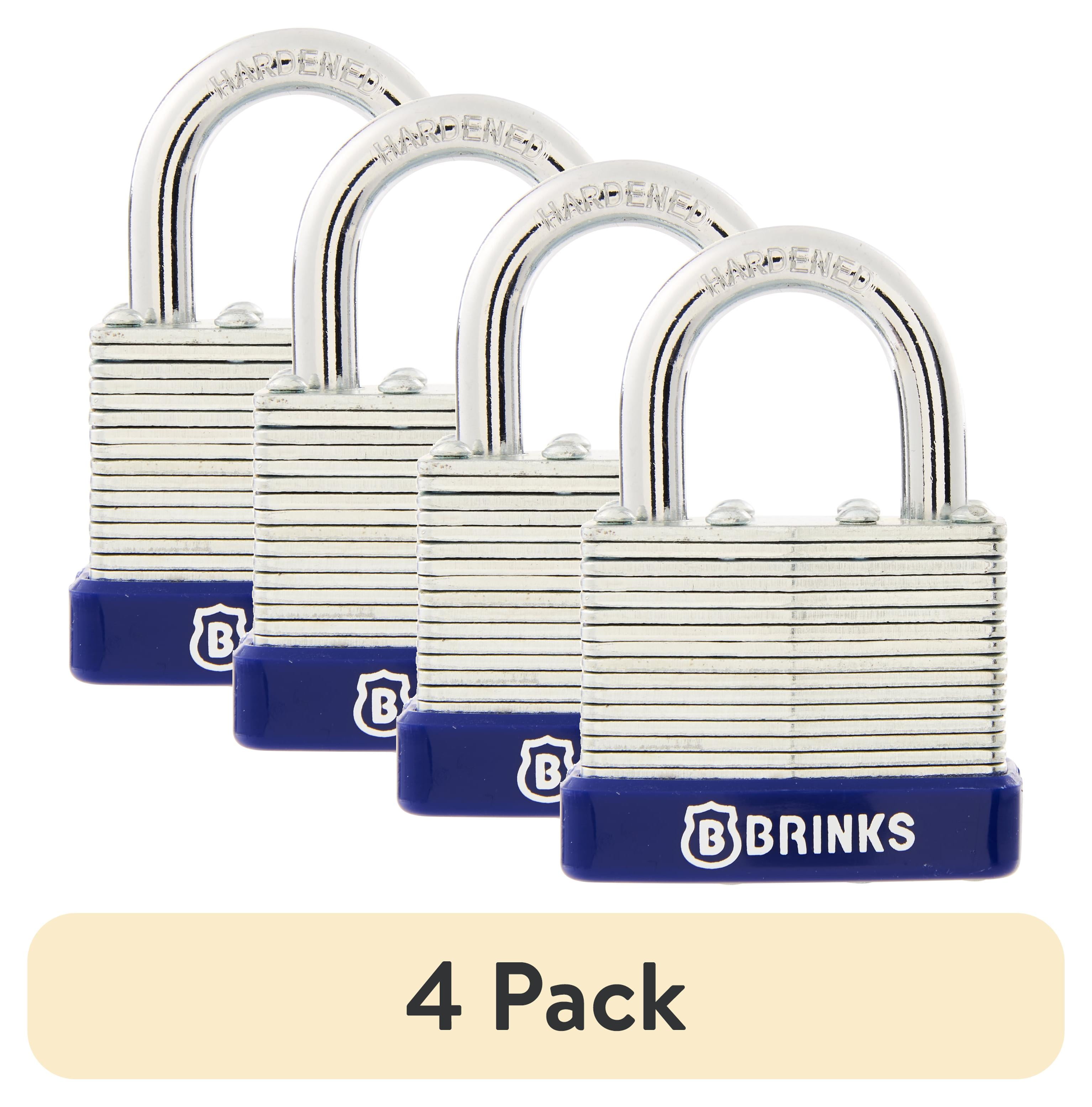 (4 pack) Brinks Laminated Steel 40mm Keyed Padlock with 7/8in Shackle ...