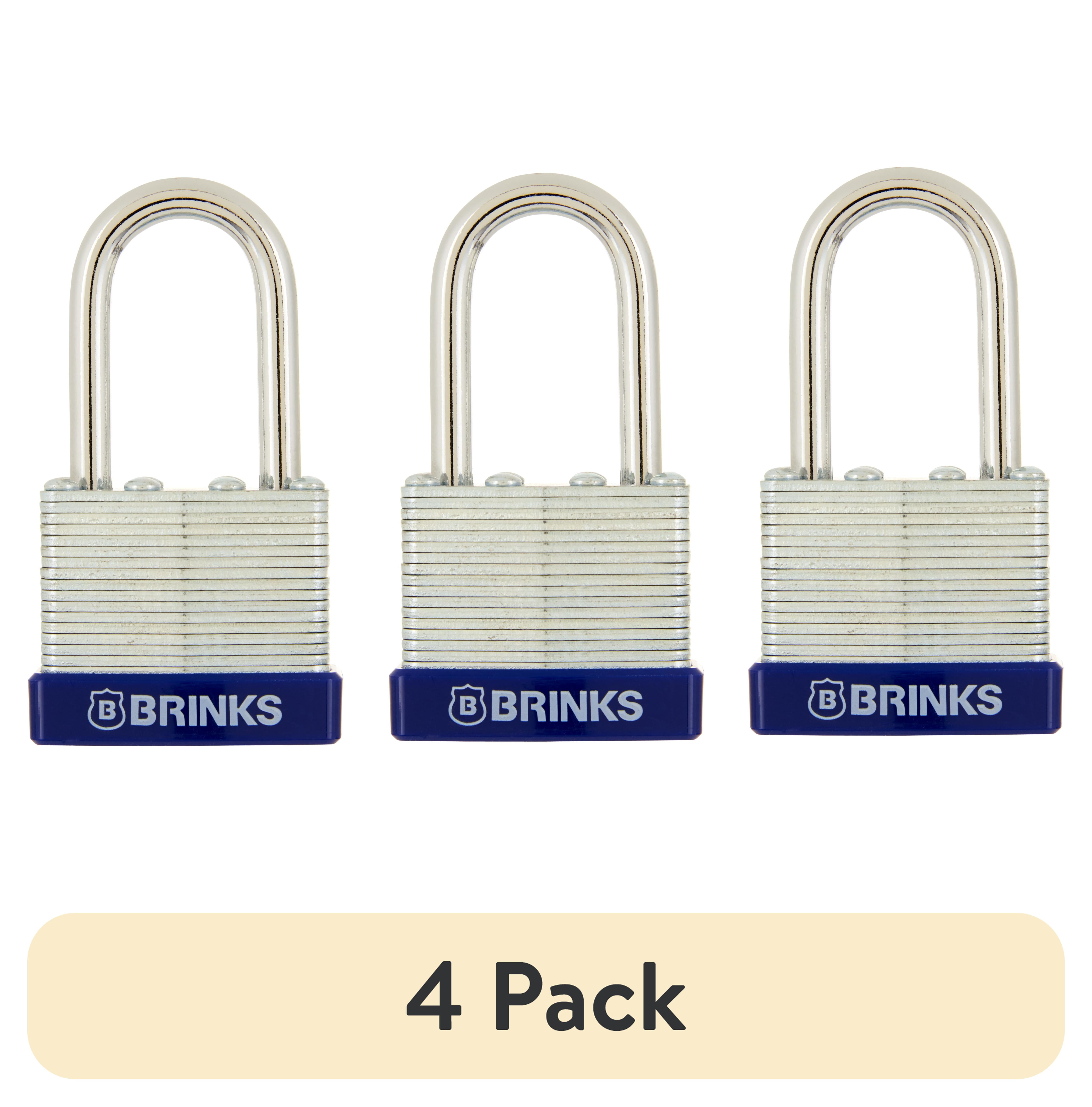 (4 pack) Brinks Laminated Steel Padlock 40mm Body with 1-8/16 inch Shackle, 3 pack - Walmart.com