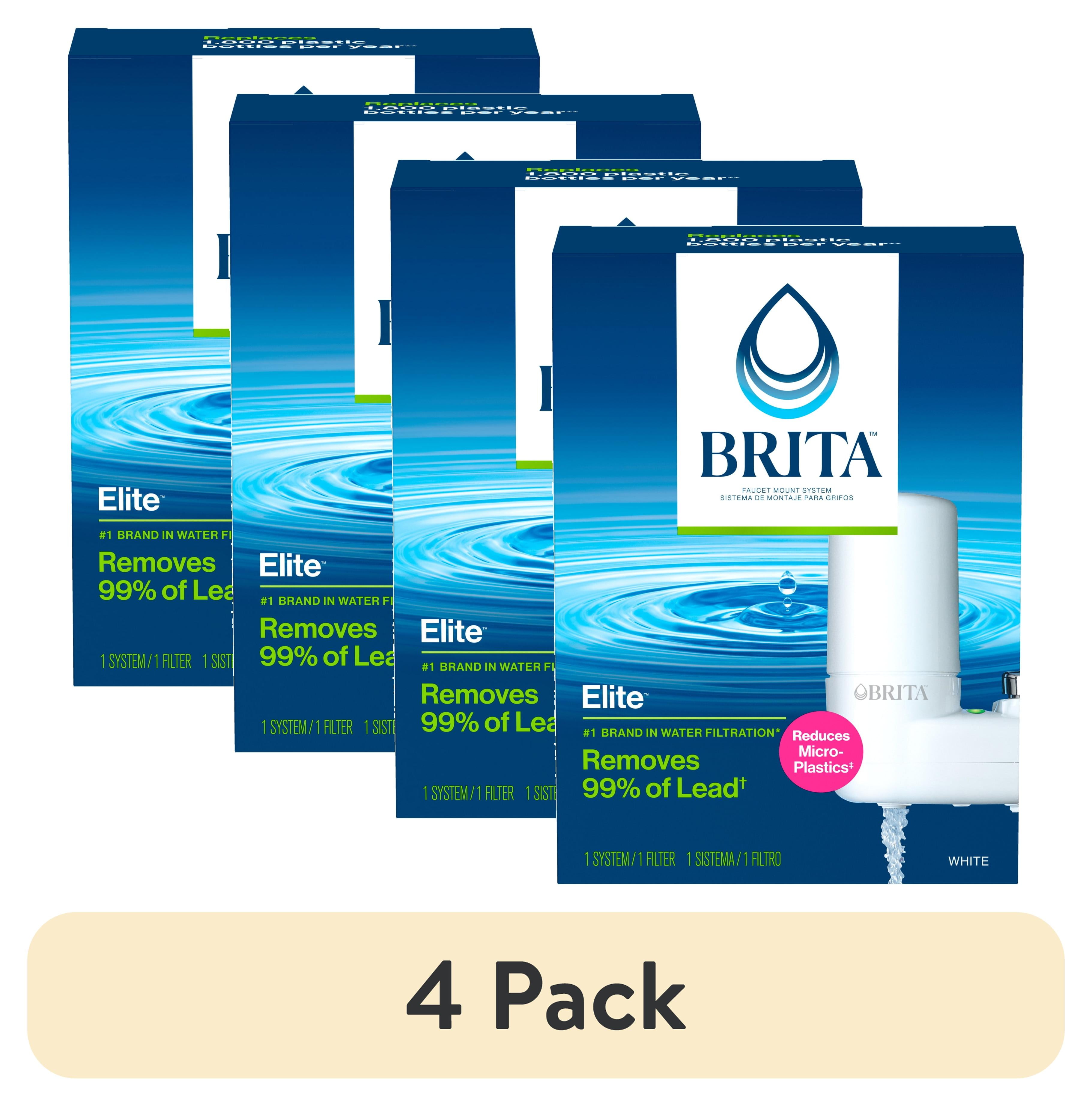 (4 pack) Brita Basic Faucet Mount System, Water Filter Reduces Lead and Chlorine, White ...