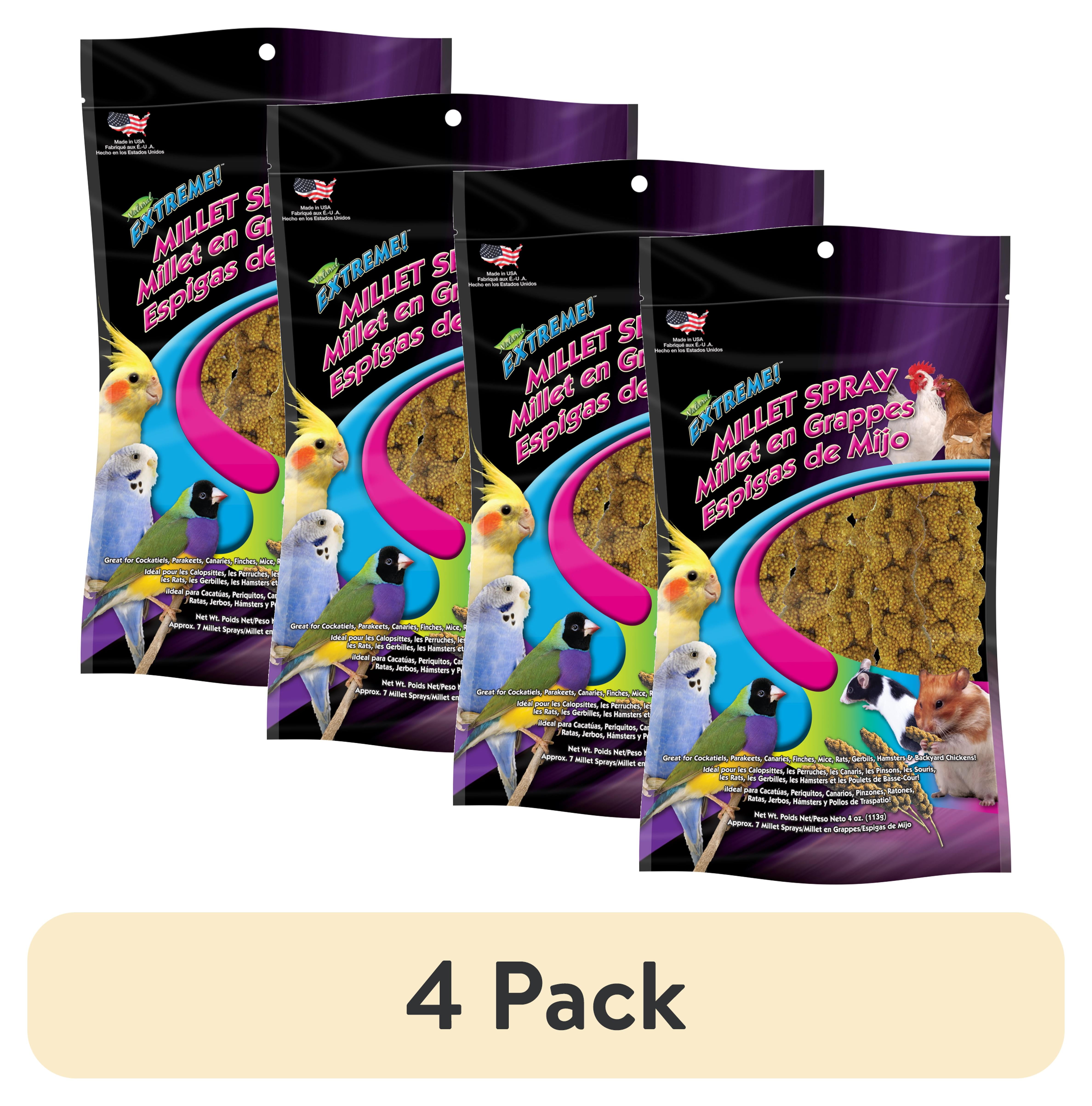 (4 pack) Brown's Extreme Natural Millet Spray Bird Treats, 7 count ...