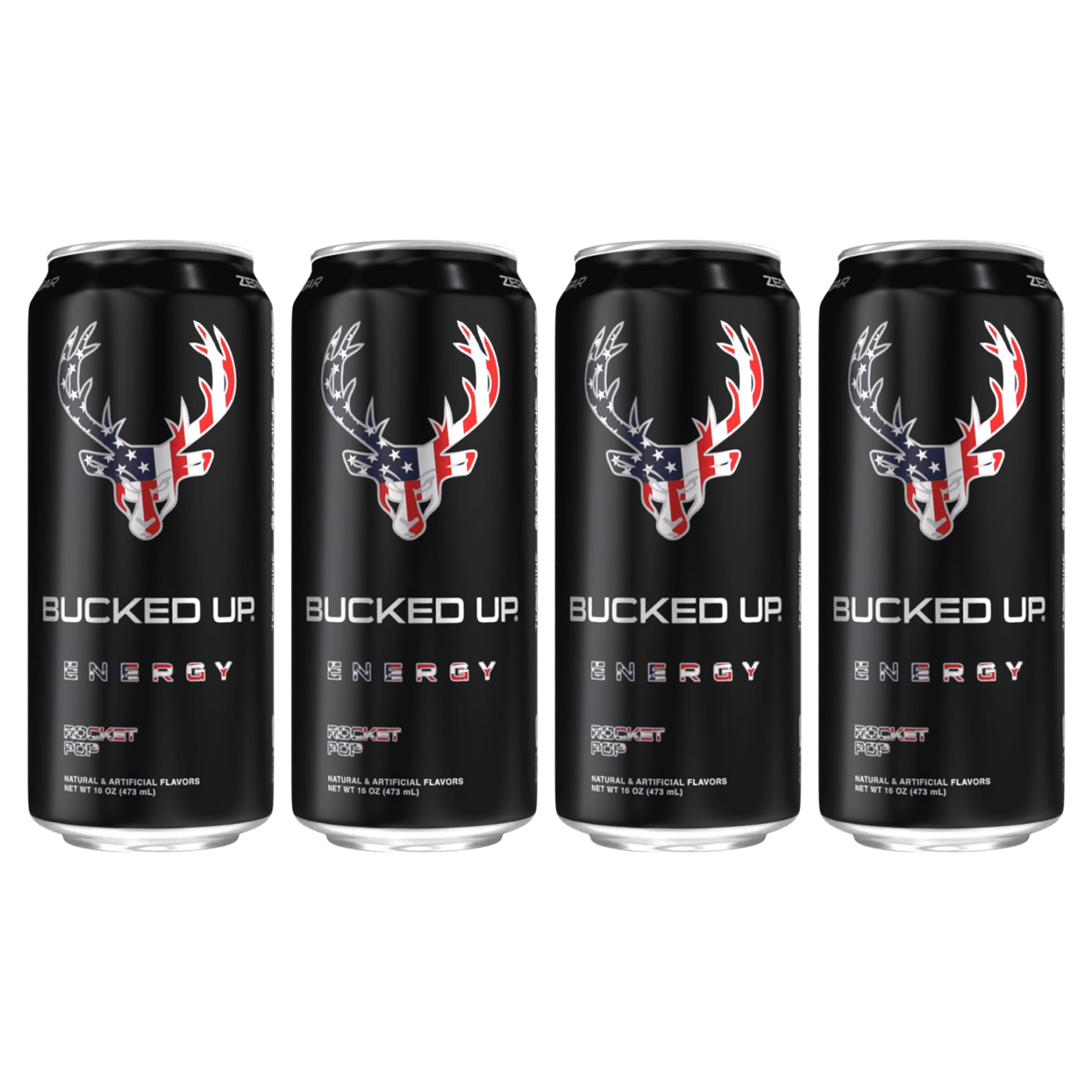 (4 pack) Bucked Up Energy Drink, Rocket Pop, 300mg Caffeine, 16 fl oz ...