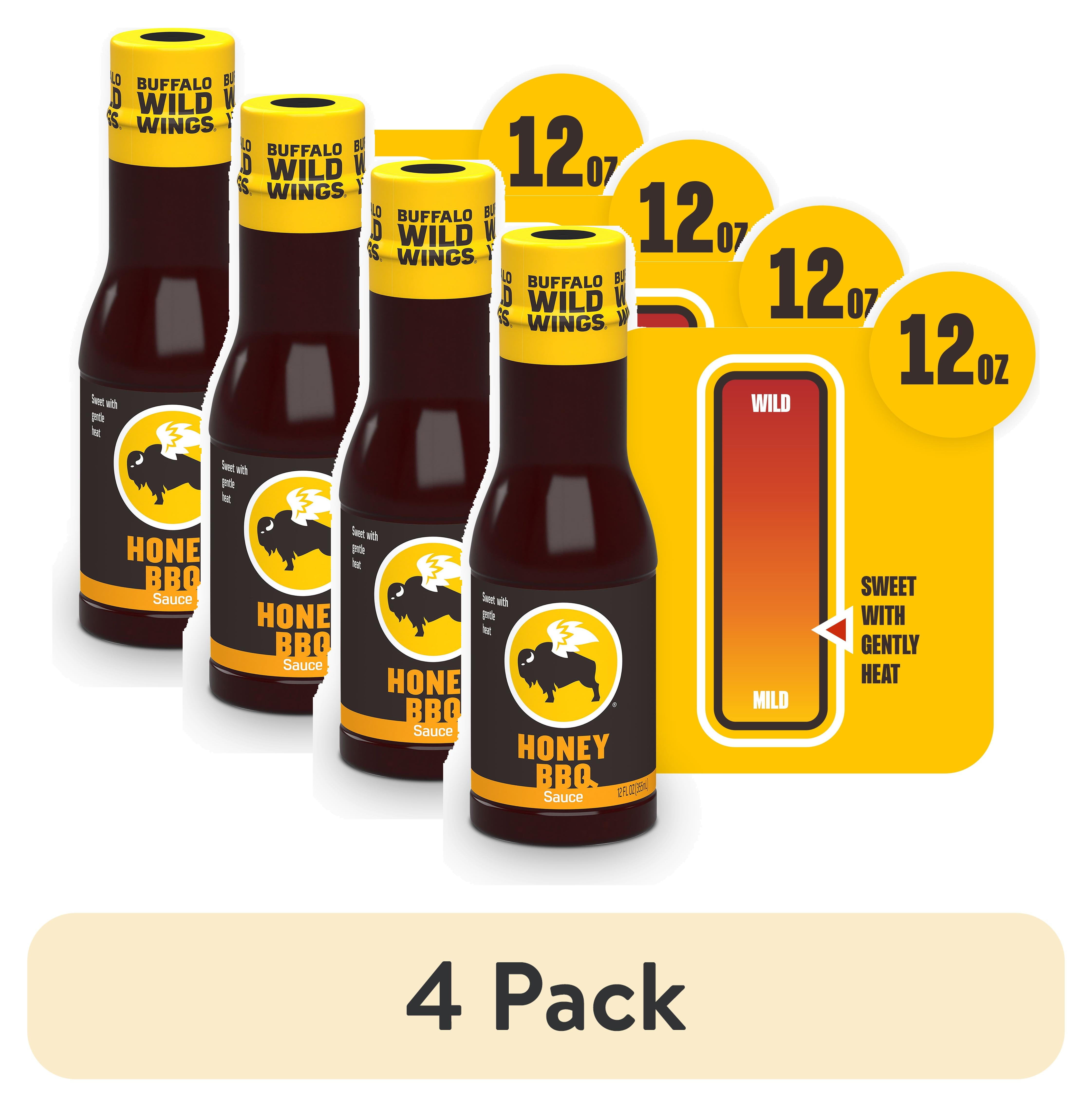 (4 pack) Buffalo Wild Wings Honey BBQ Sauce, 12 fl oz - Walmart.com