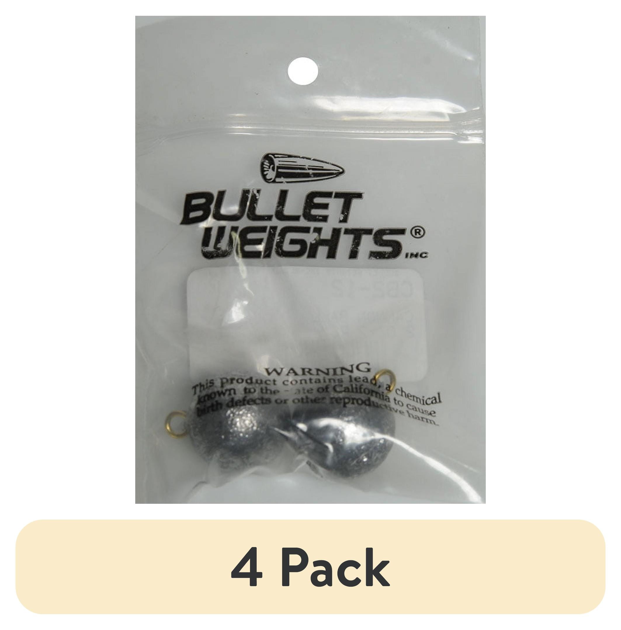 Bullet Weights 2 oz Lead Cannon Ball Sinkers 4 Pack Fishing Tackle ...