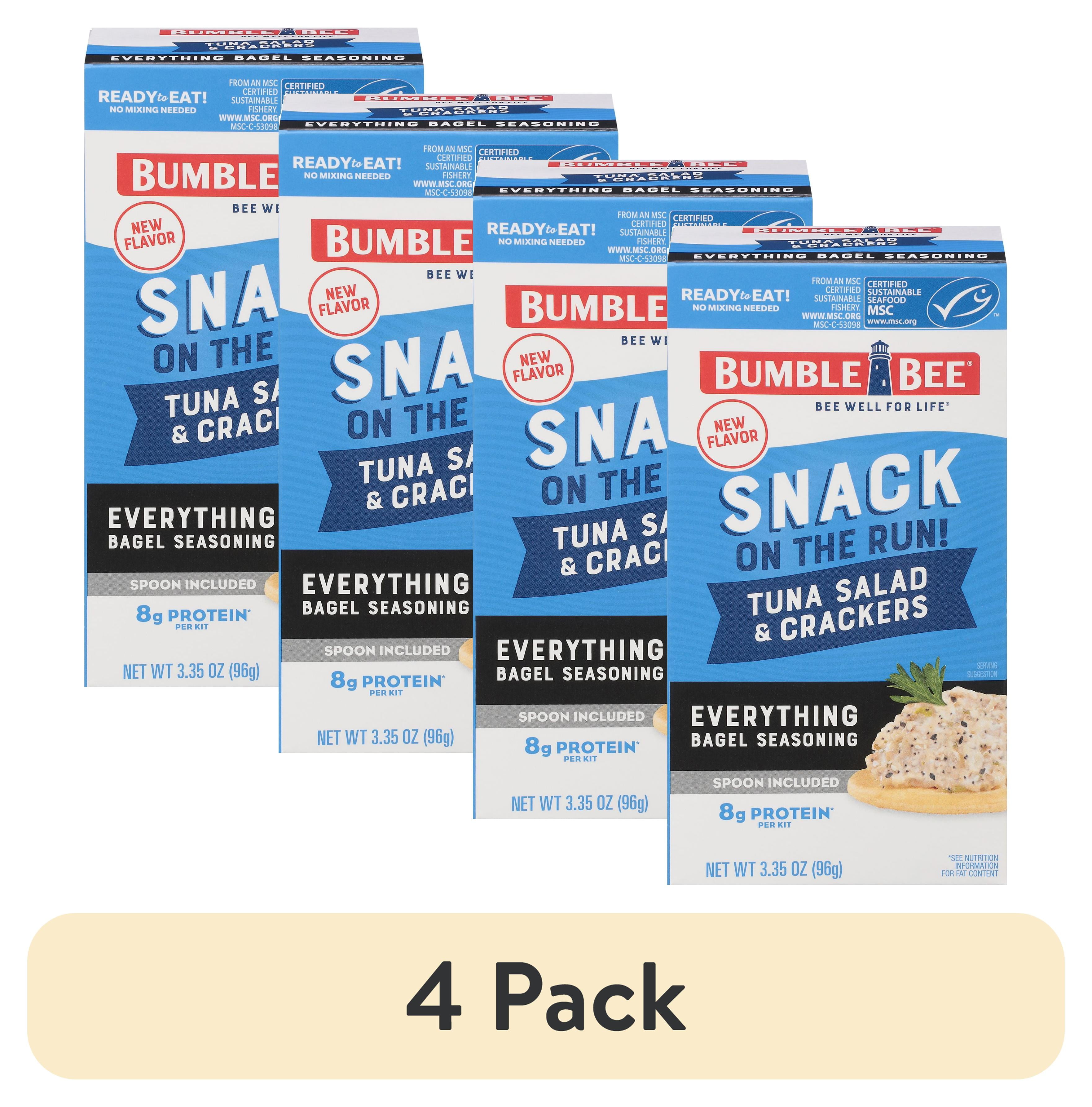 (4 pack) Bumble Bee Snack on The Run Everything Bagel Seasoned Tuna ...