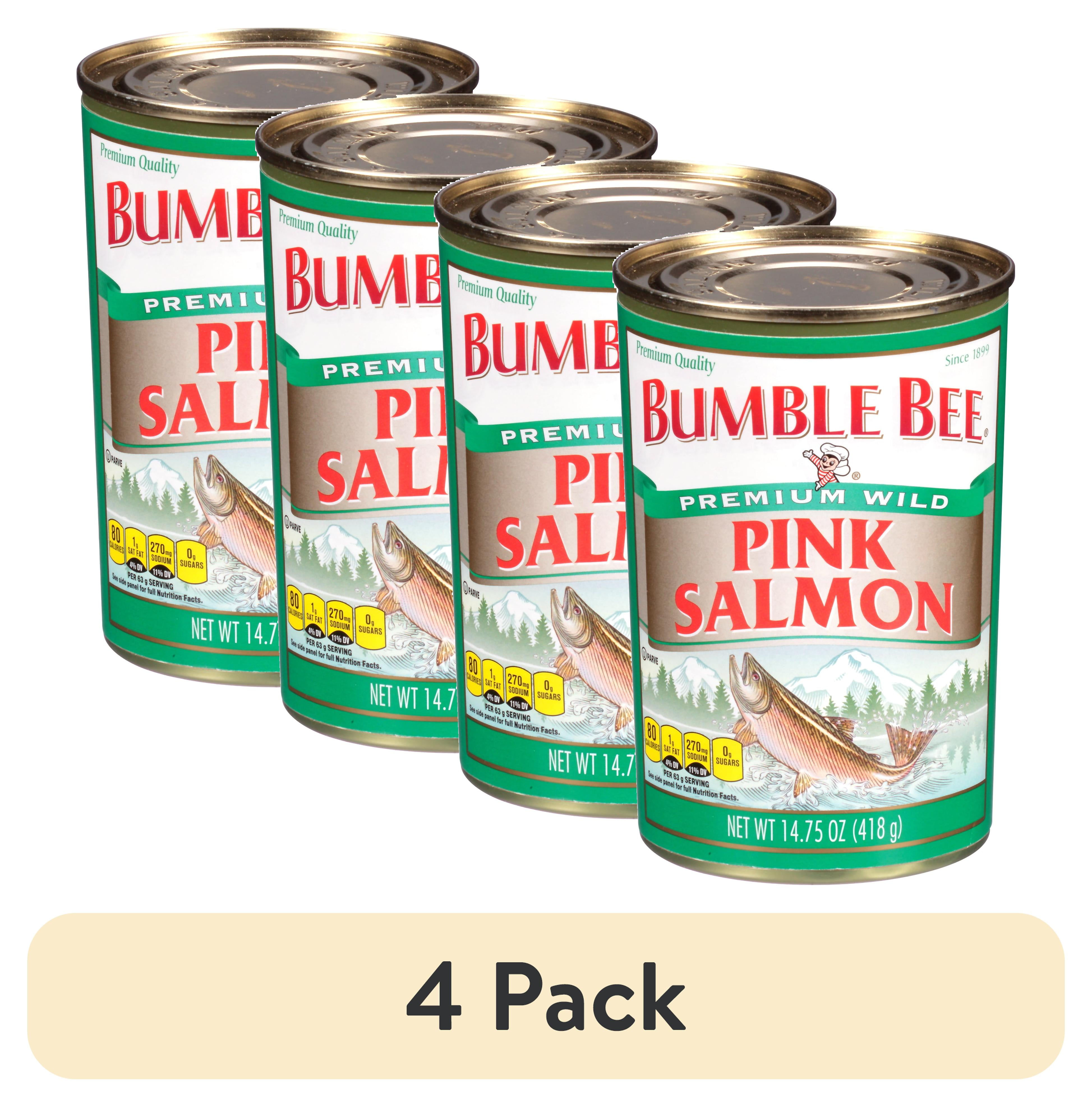(4 pack) Bumble Bee Wild Pink Salmon, Ready to Eat Salmon, High Protein ...