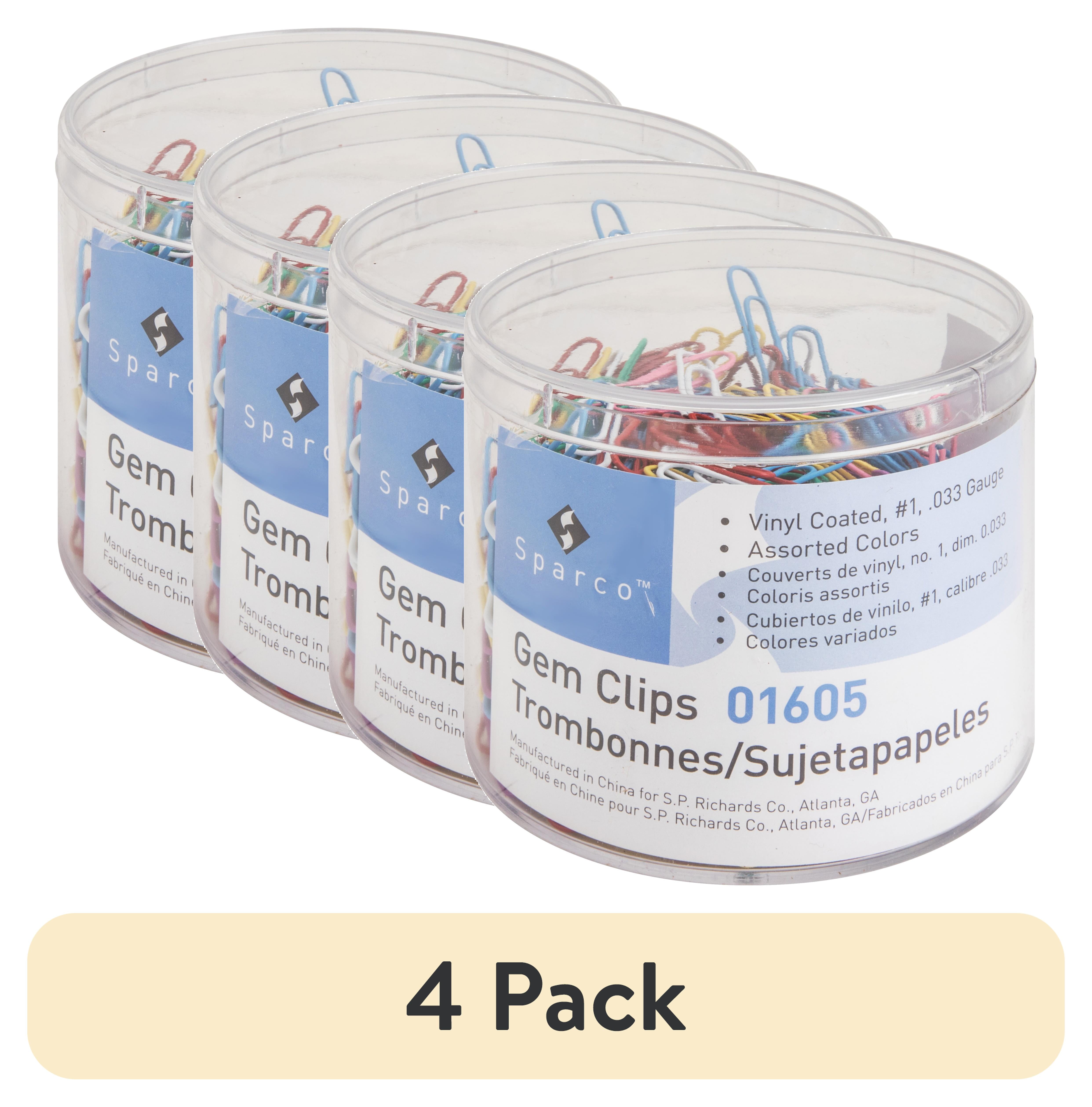 (4 pack) Business Source, BSN01605, Vinyl-coated Gem Clips, 500 / Box ...
