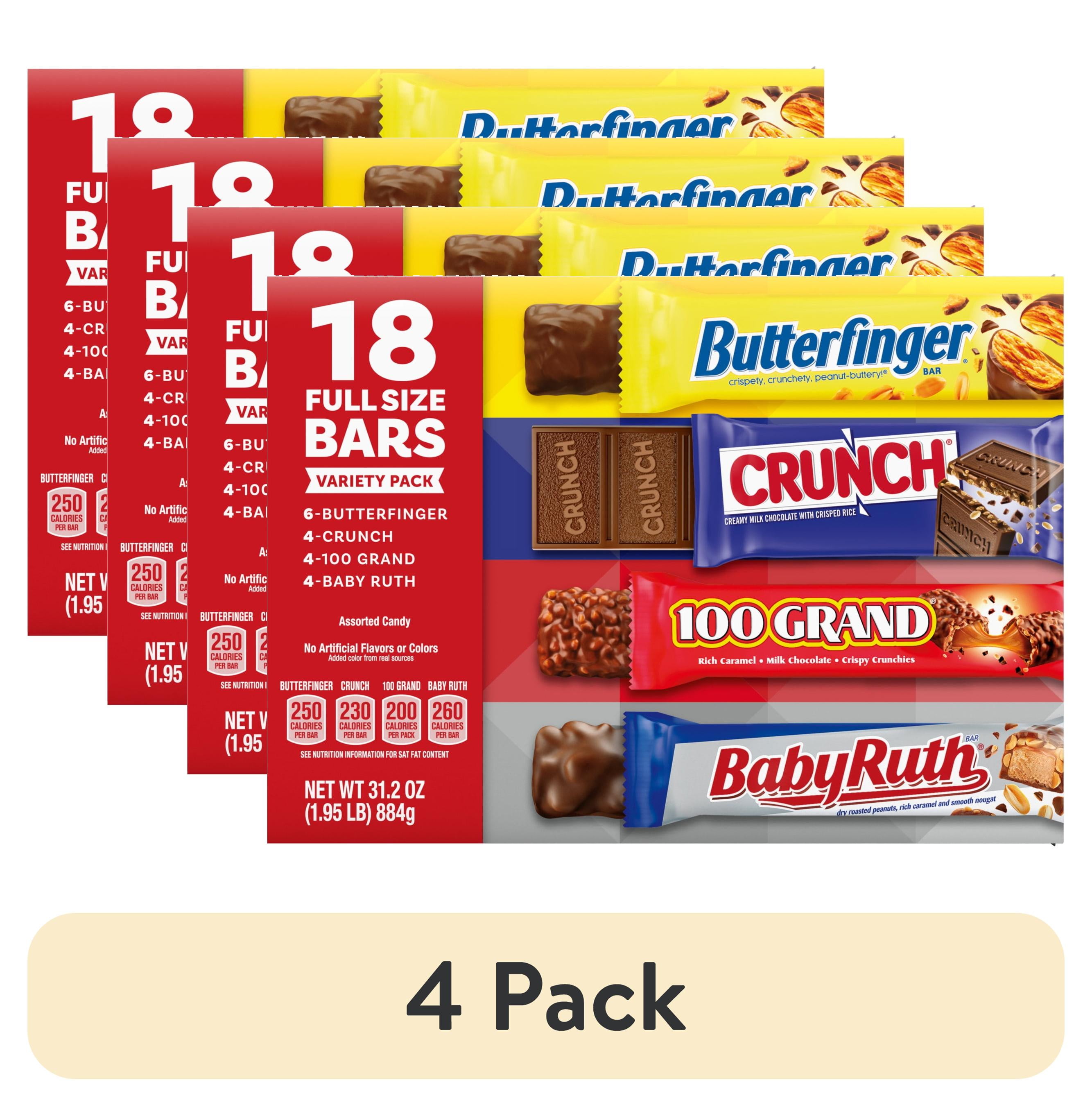 (4 pack) Butterfinger, CRUNCH, Baby Ruth and 100 Grand, Assorted Full ...