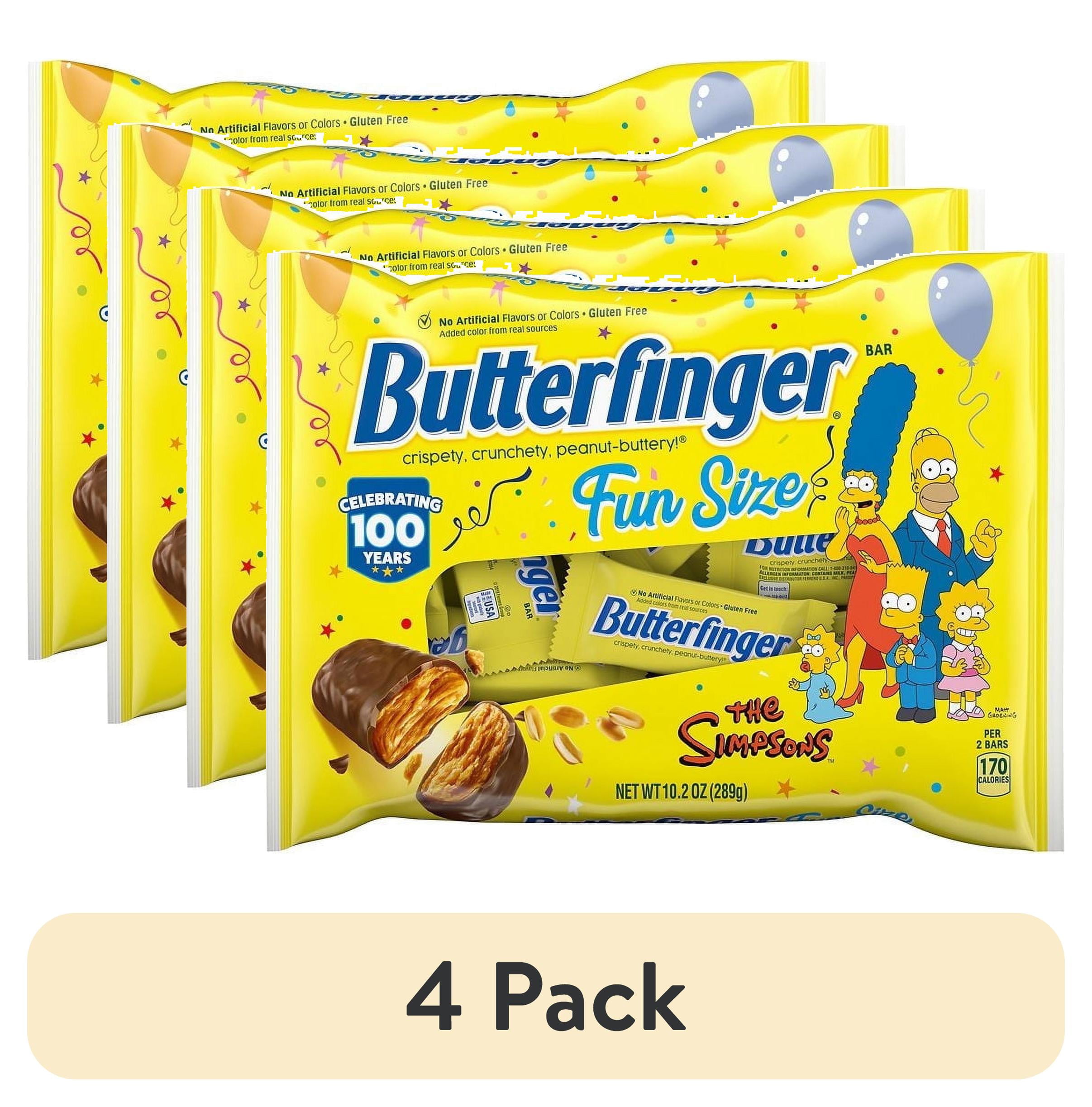 (4 pack) Butterfinger Chocolate Bars, Fun Size, Small Bag 10.2oz ...