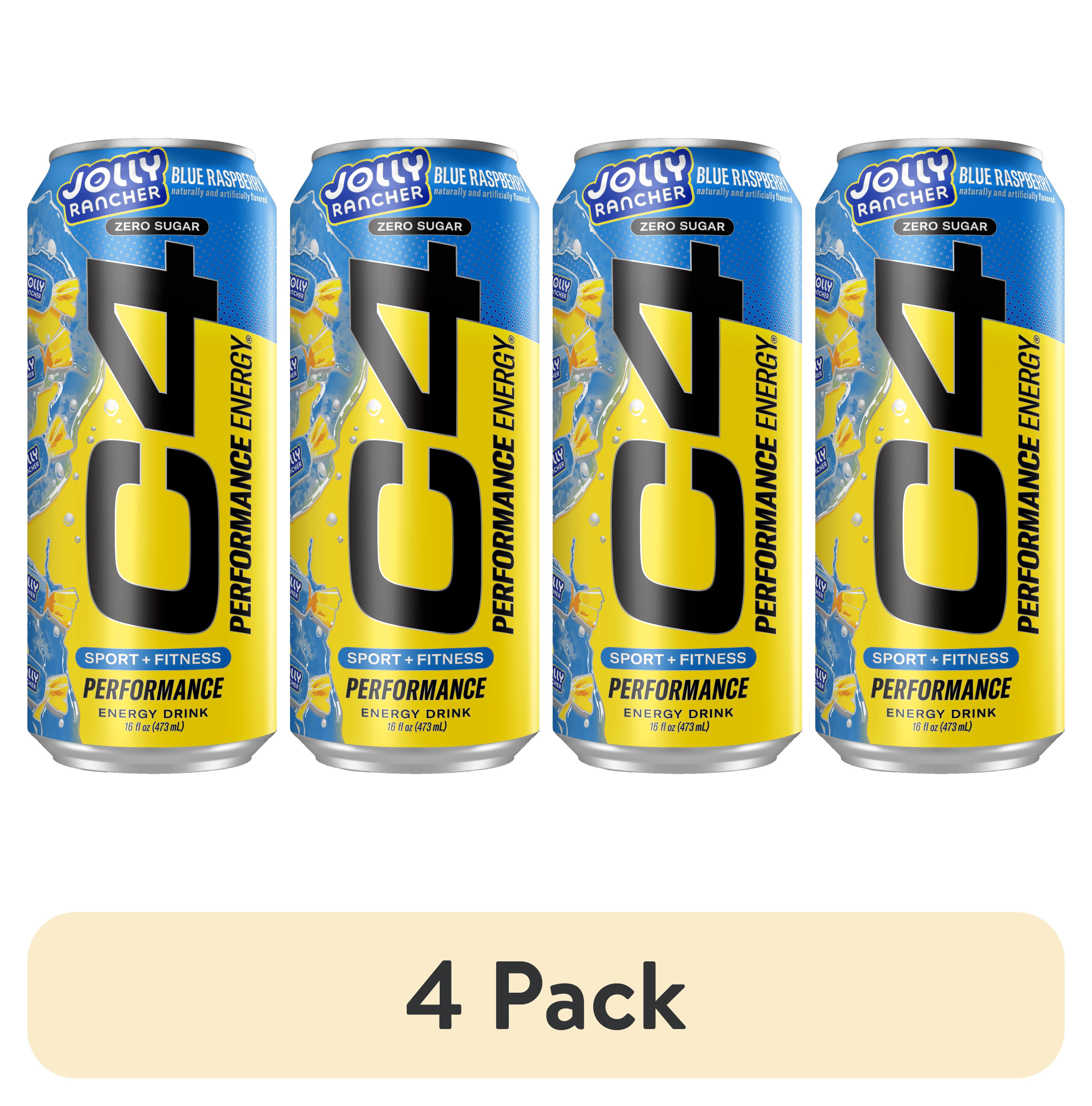 (4 pack) C4 Performance Energy Drink, Jolly Rancher Blue Raspberry ...