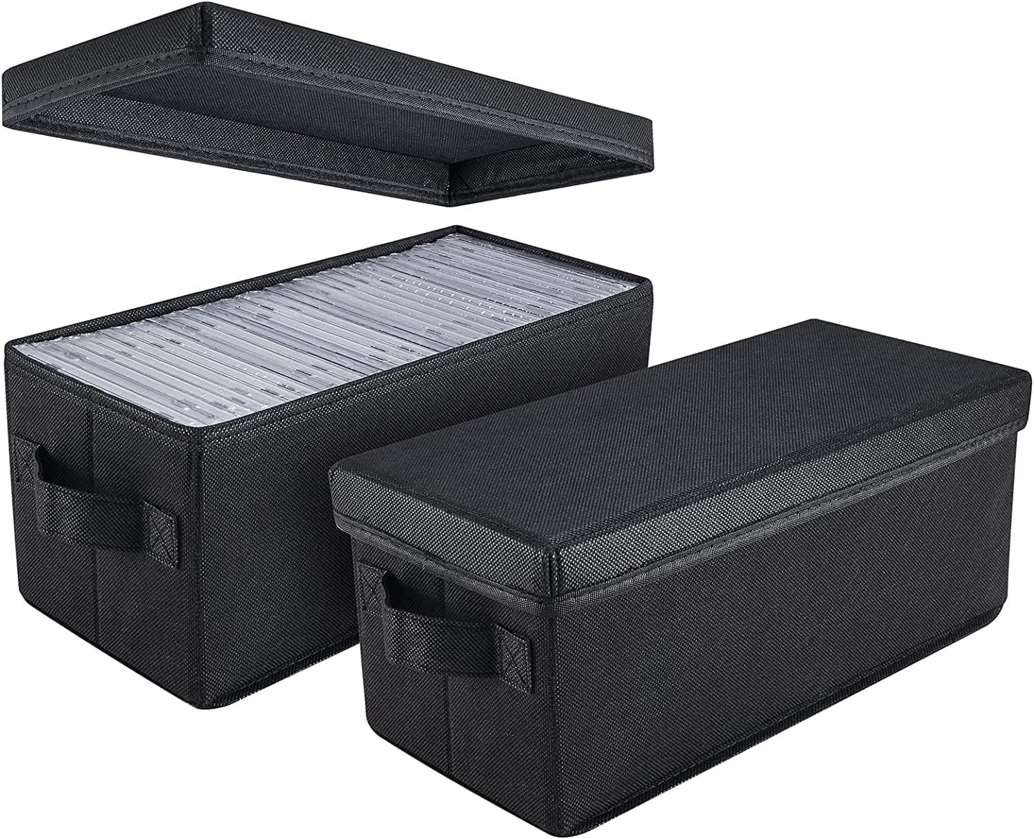 (4 pack) CD Storage Boxes - Pack of 2 CD Case Holder, Container holds ...