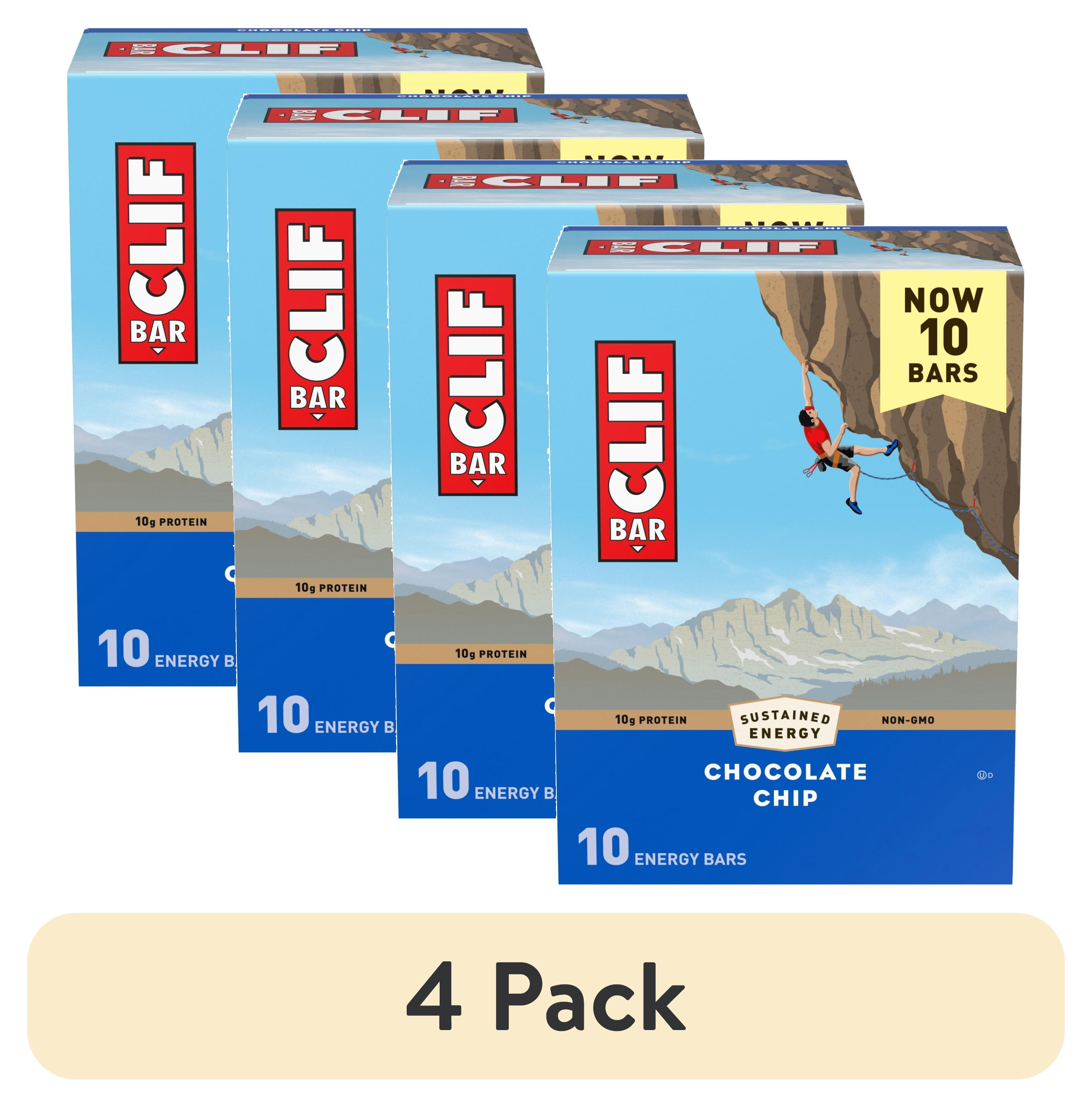 (4 pack) CLIF BAR Chocolate Chip Energy Bars, Plant Based Protein Bars ...