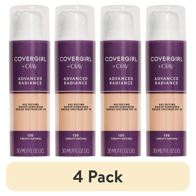(4 pack) COVERGIRL Advanced Radiance Age-Defying Liquid Foundation, 120 ...